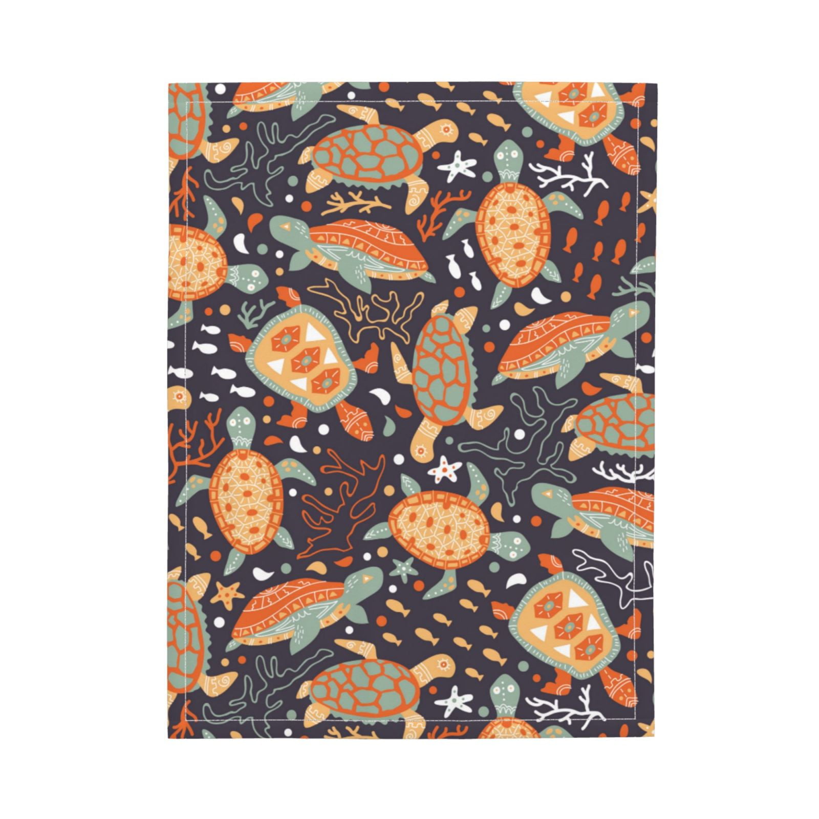 Picia Turtles and Sea Plants Pattern Baby Soft Dot Blanket with Silky ...