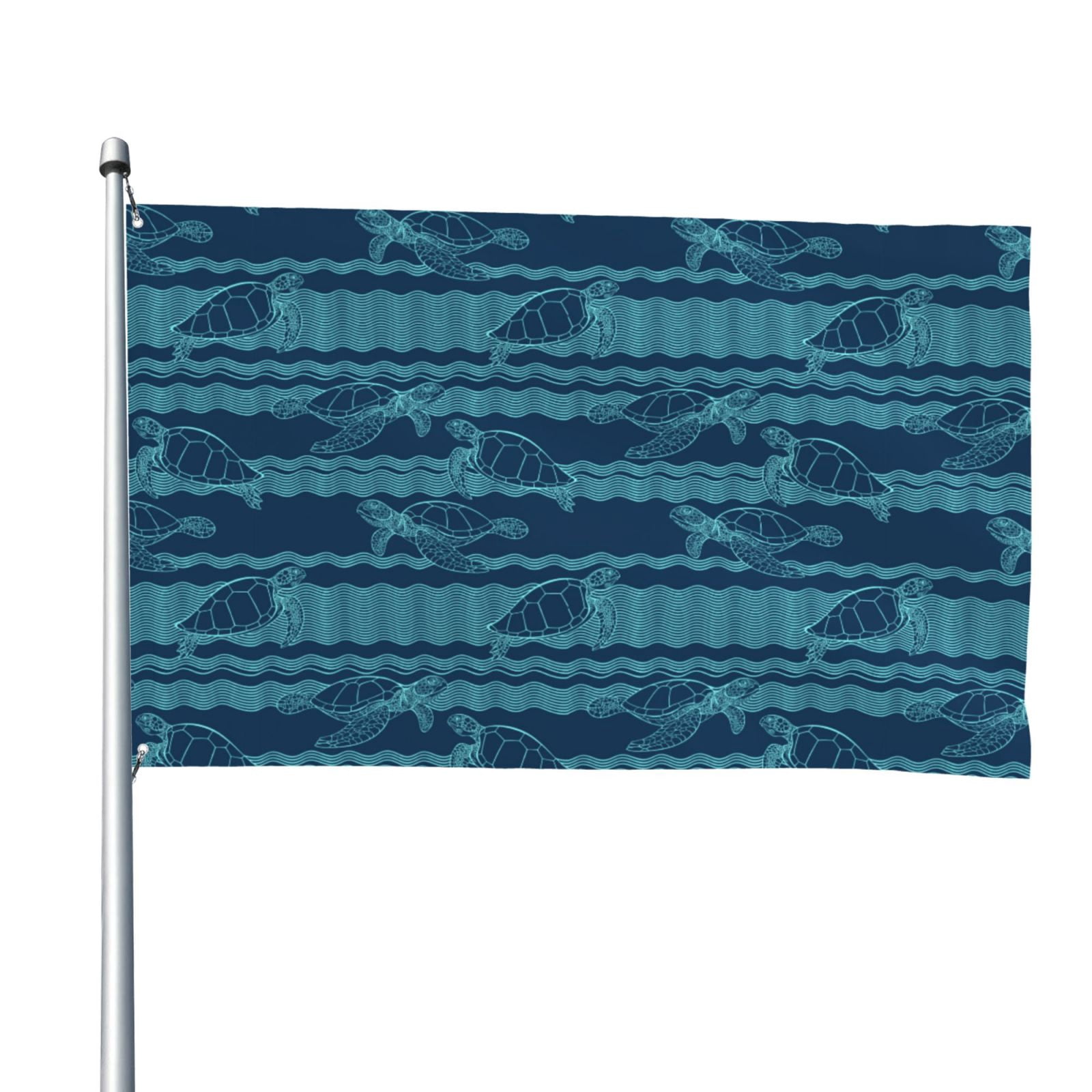 Picia Turtles and Waves Printed Flag ,Turtles and Waves Pattern Garden ...