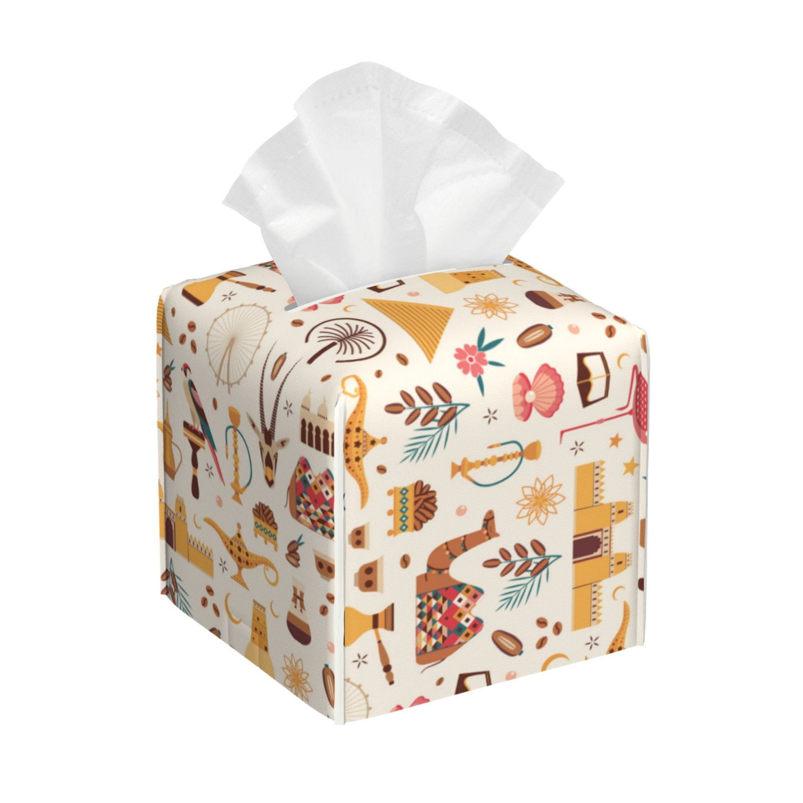 Picia UAE Travel1 Pattern Tissue Box Cover,PVC Leather Square Holder ...