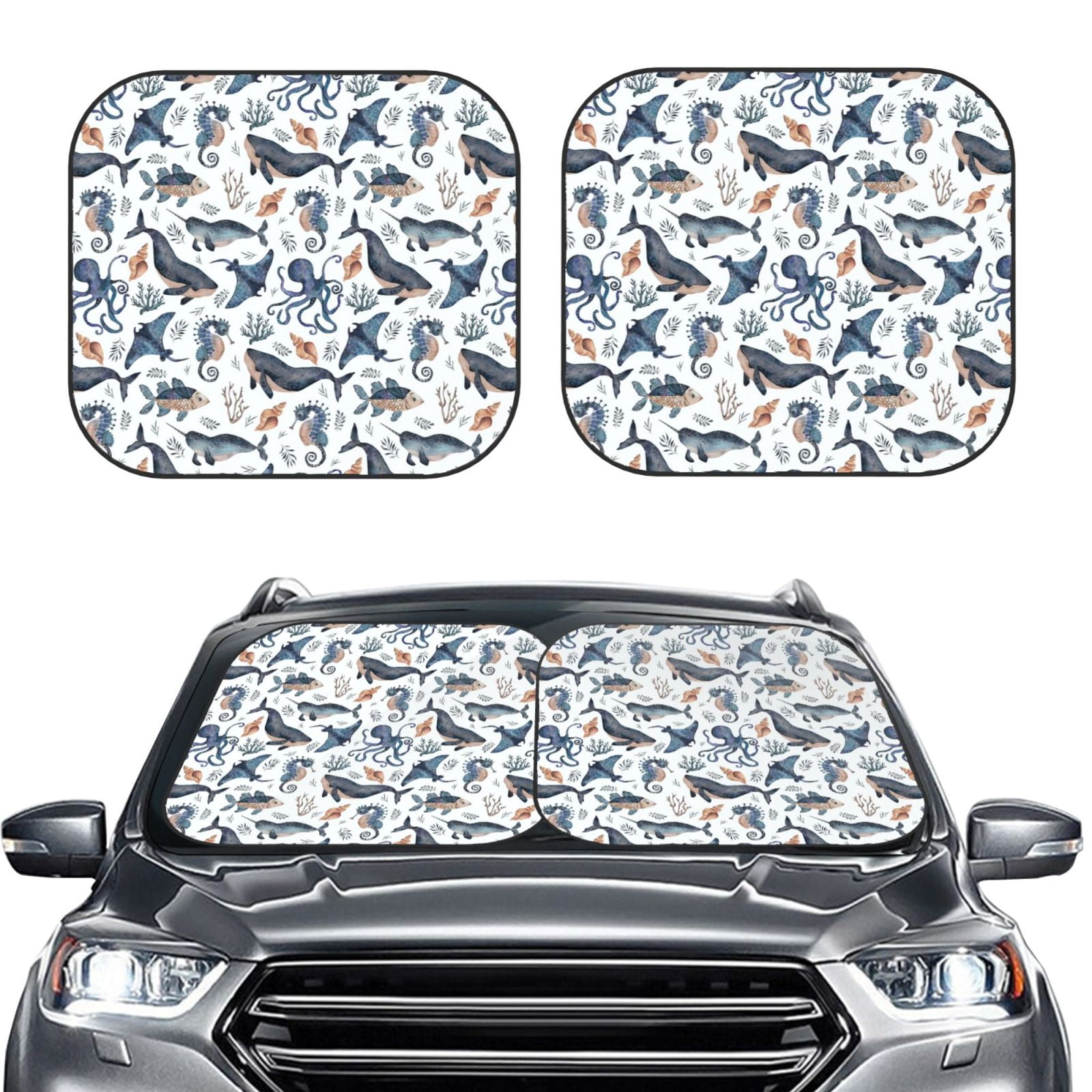 Picia Underwater Animals 1 2 Piece Car Windshield Sun Shade Foldable ...