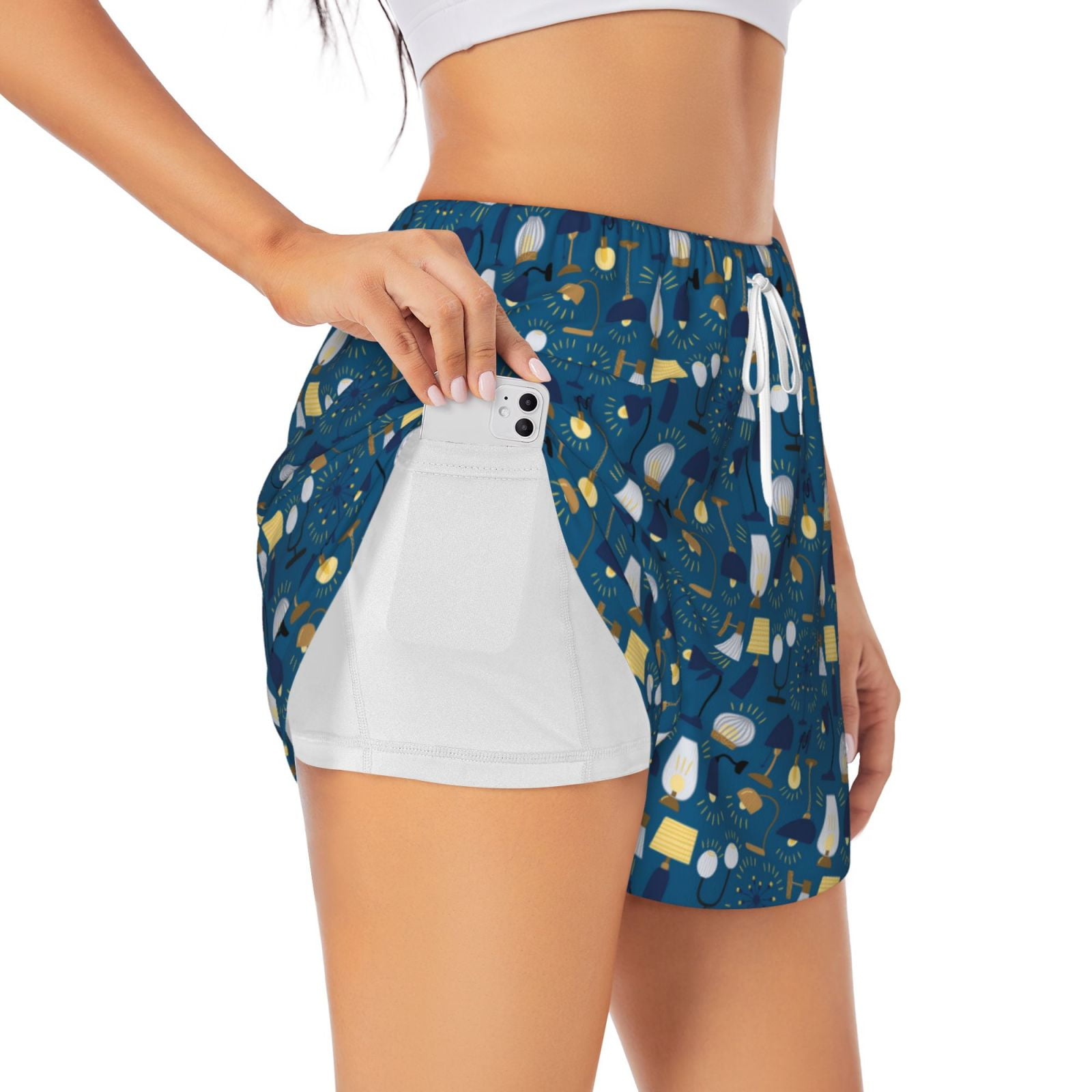 Picia Various Lights Pattern Women's 2 in 1 Athletic Running Shorts ...