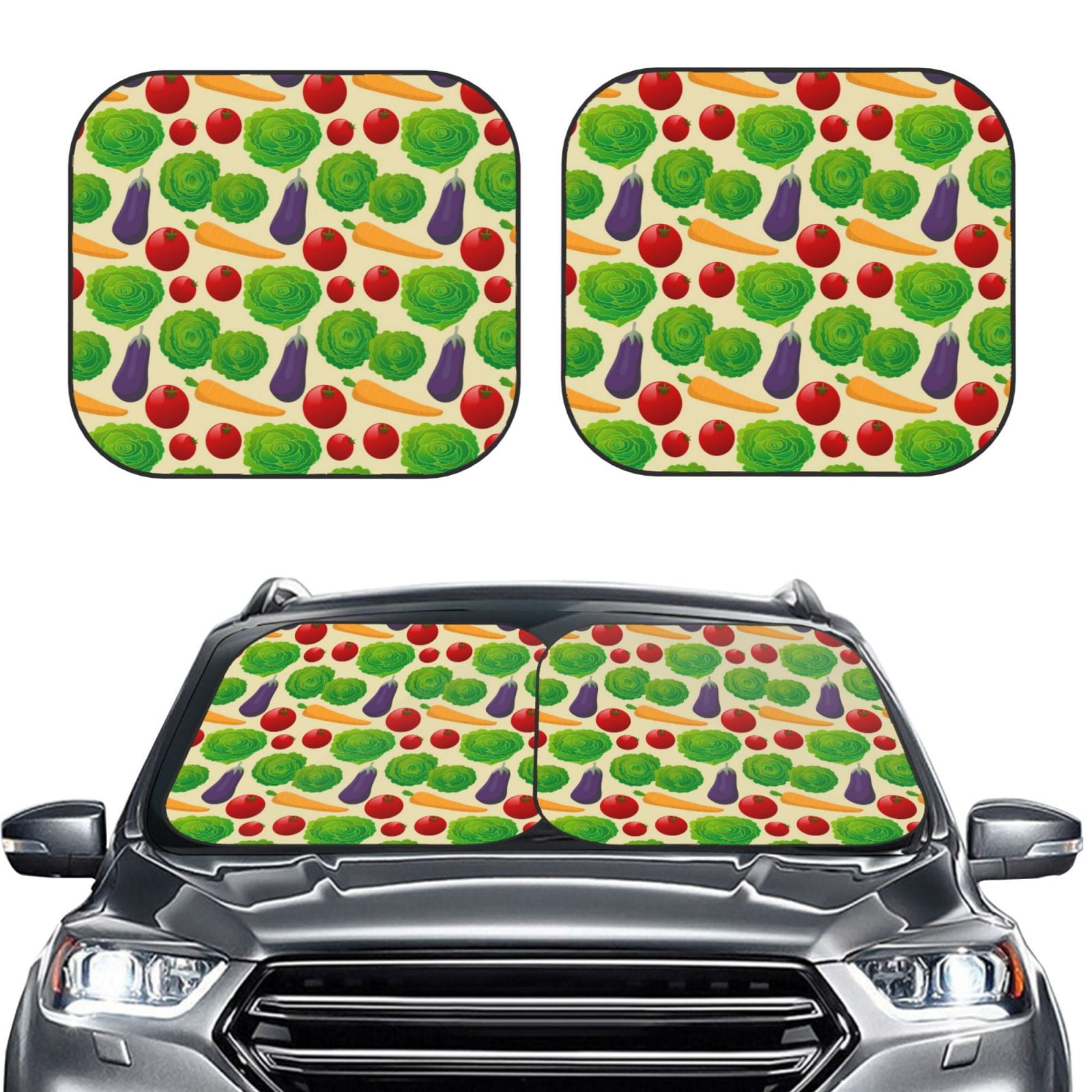 Picia Vegetable 2 Piece Car Windshield Sun Shade Foldable | Foldable ...