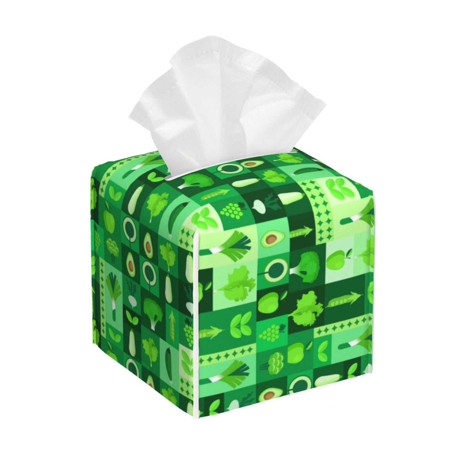 Picia Vegetables Pattern Tissue Box Cover,PVC Leather Square Holder ...