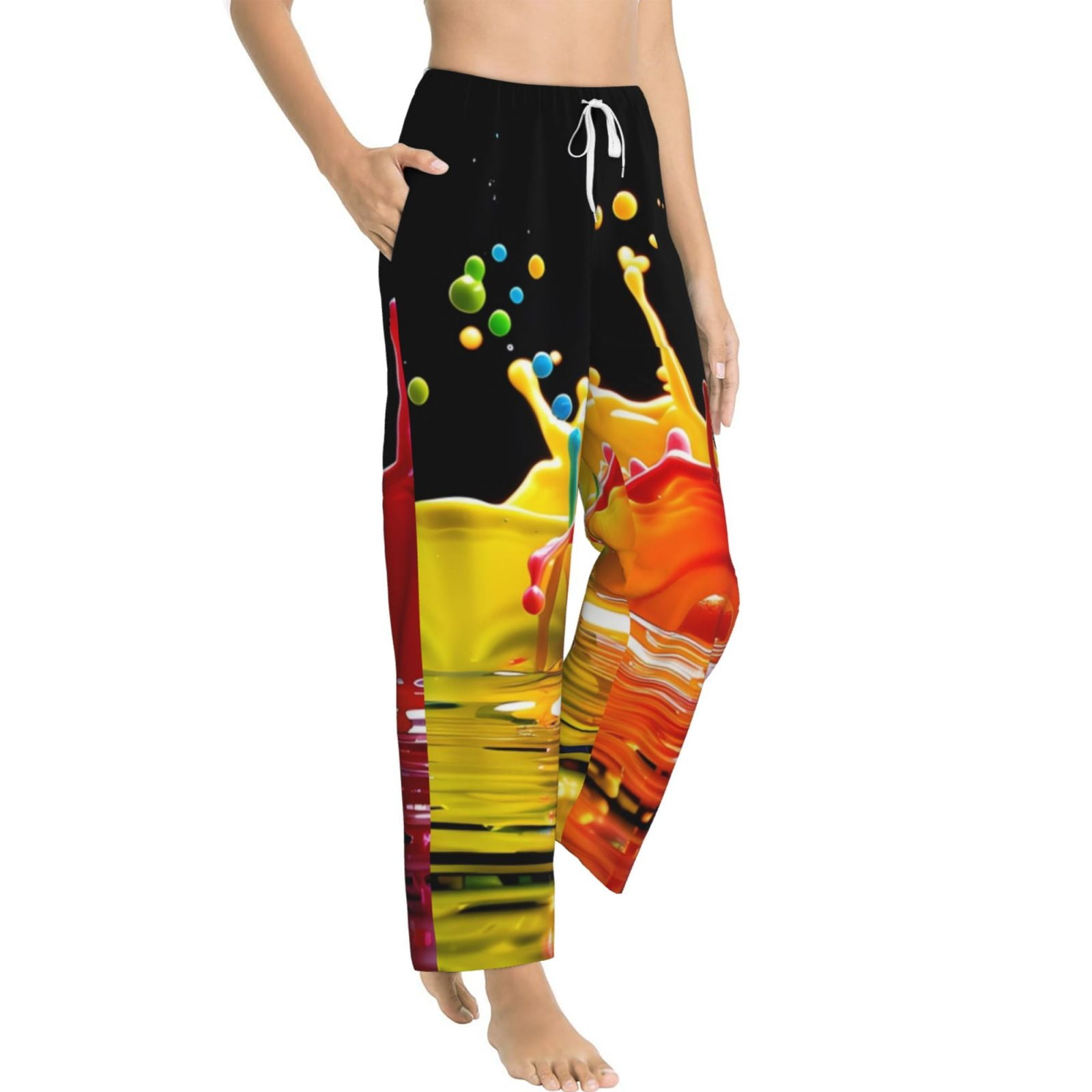 Picia Vibrant Color Splash Womens Soft Woven Cotton Elastic Waistband ...