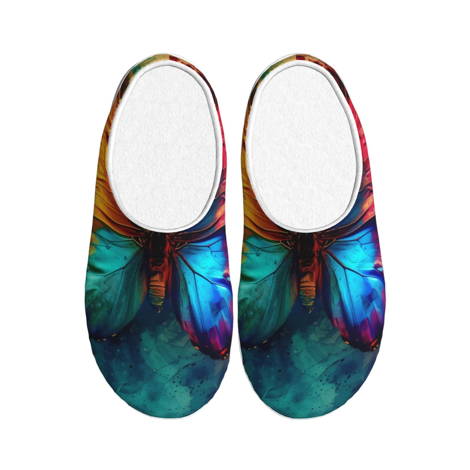 Picia Vibrant Rainbow Butterfly A for Women's Lamb-hug Comfy Fleece ...