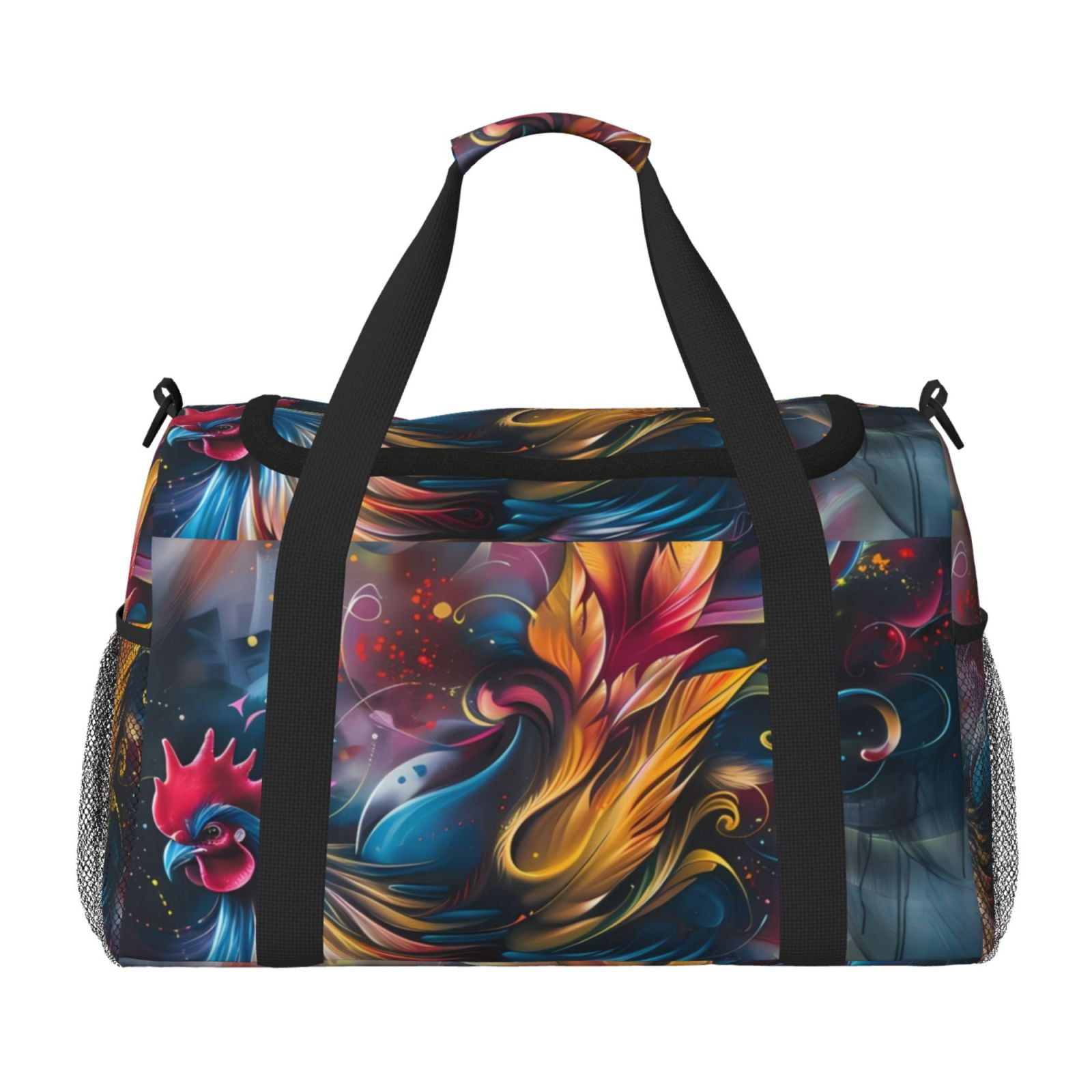 Picia Vibrant Rooster Painting Print Travel Duffle Bag,Weekender Bags ...