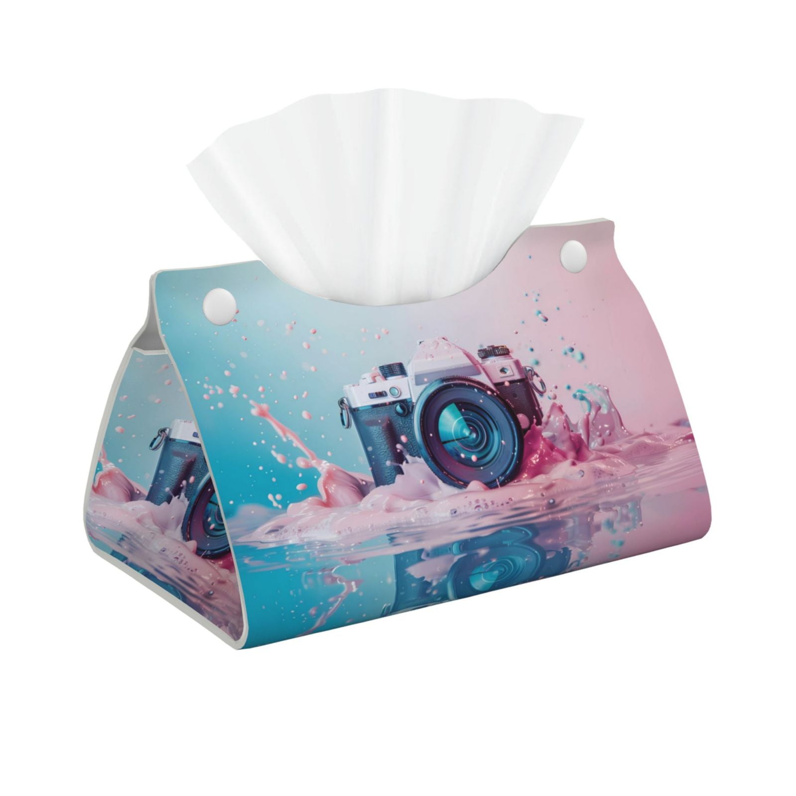Picia Vintage Camera Splash Art Pattern Long Tissue Box Cover,PVC ...