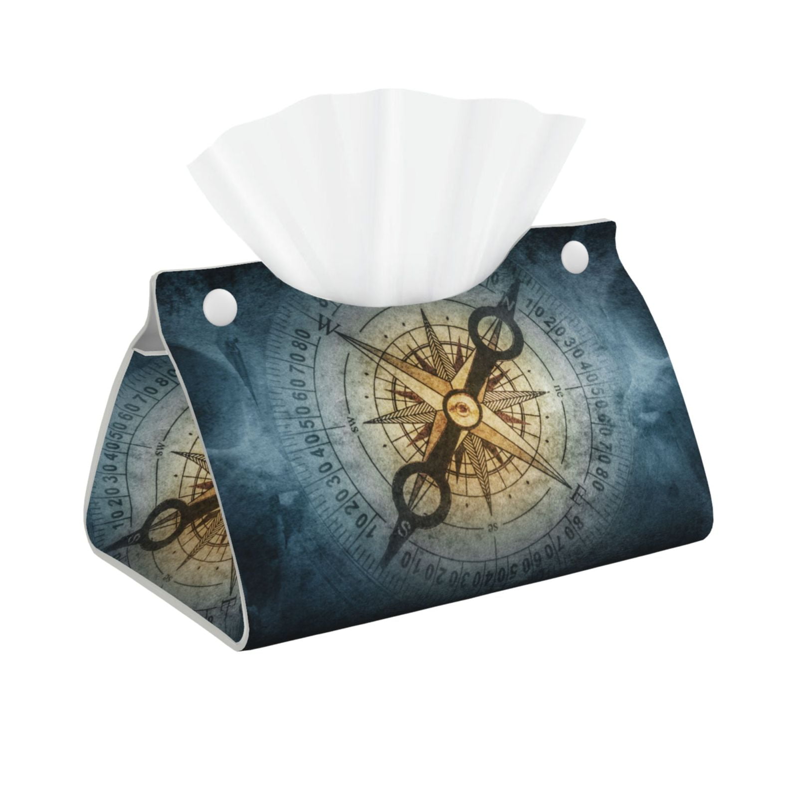 Picia Vintage Compass Pattern Long Tissue Box Cover,PVC Leather ...