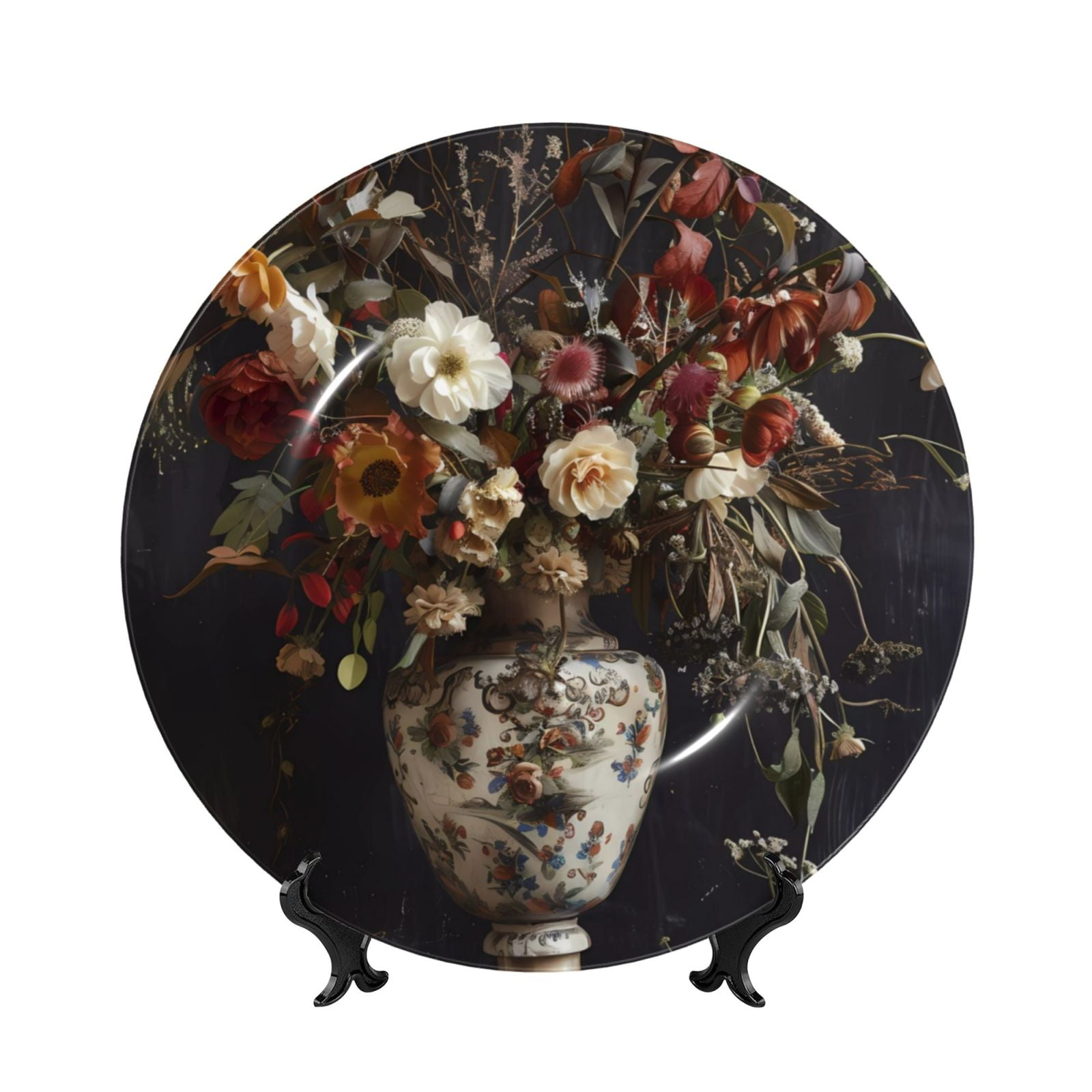 Picia Vintage Floral Vase A Pattern Bone China Decorative Plate – Wall ...