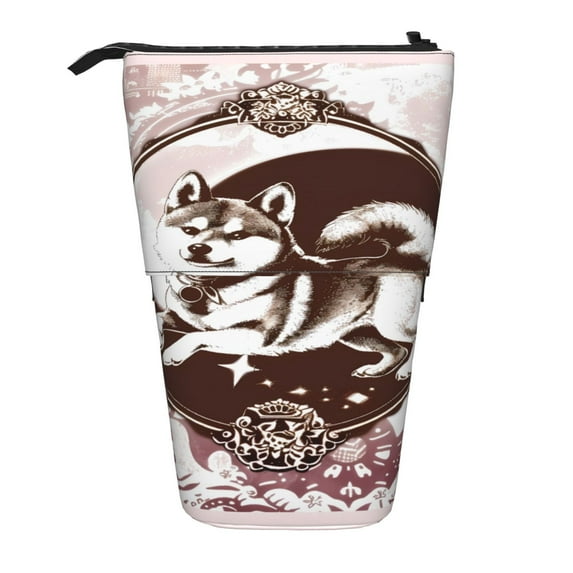 Picia Vintage Husky Dog Print Telescopic Pencil Case, Telescopic Pen ...