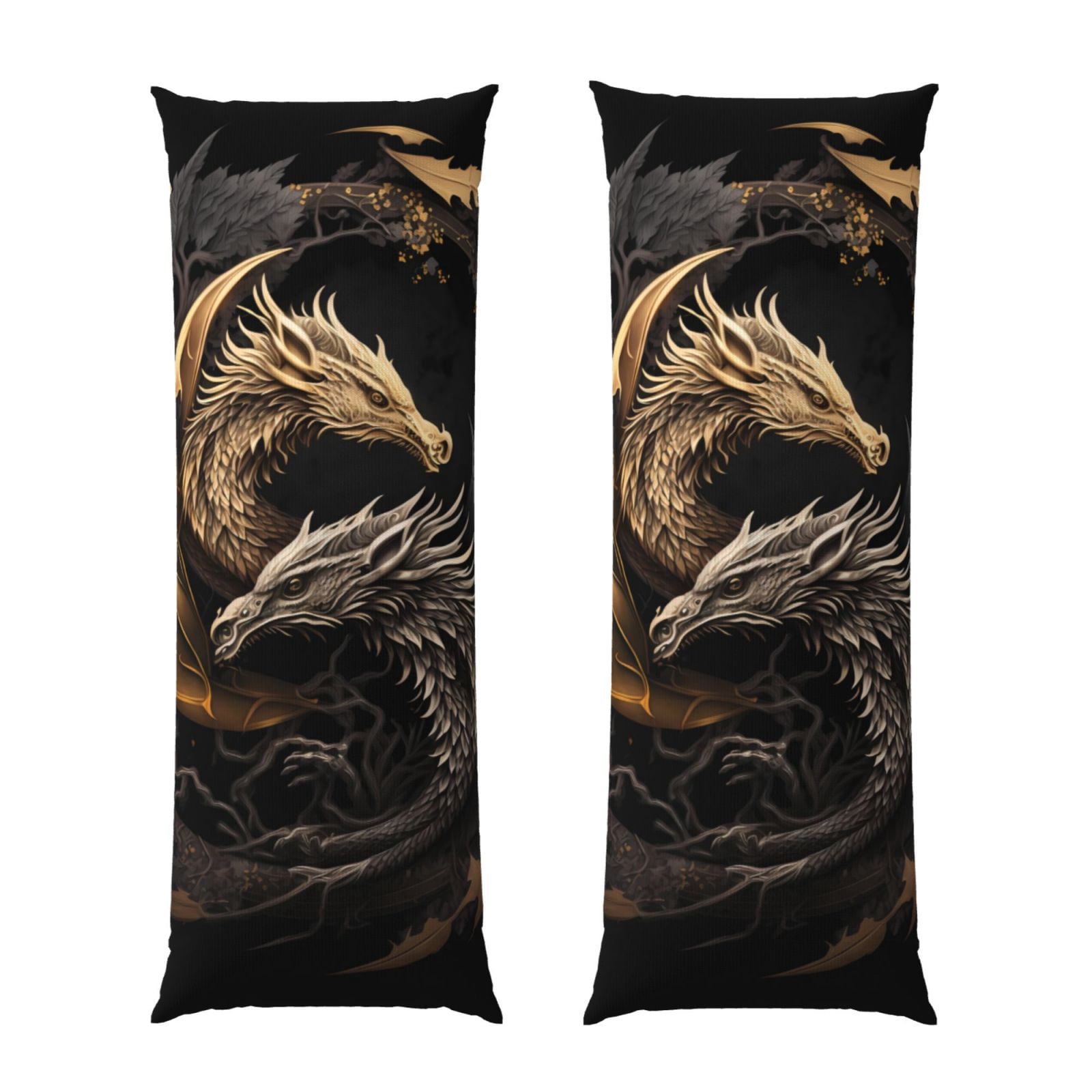 Picia Vintage Metal Dragon Body Pillow Cover - Super Soft Microfiber ...