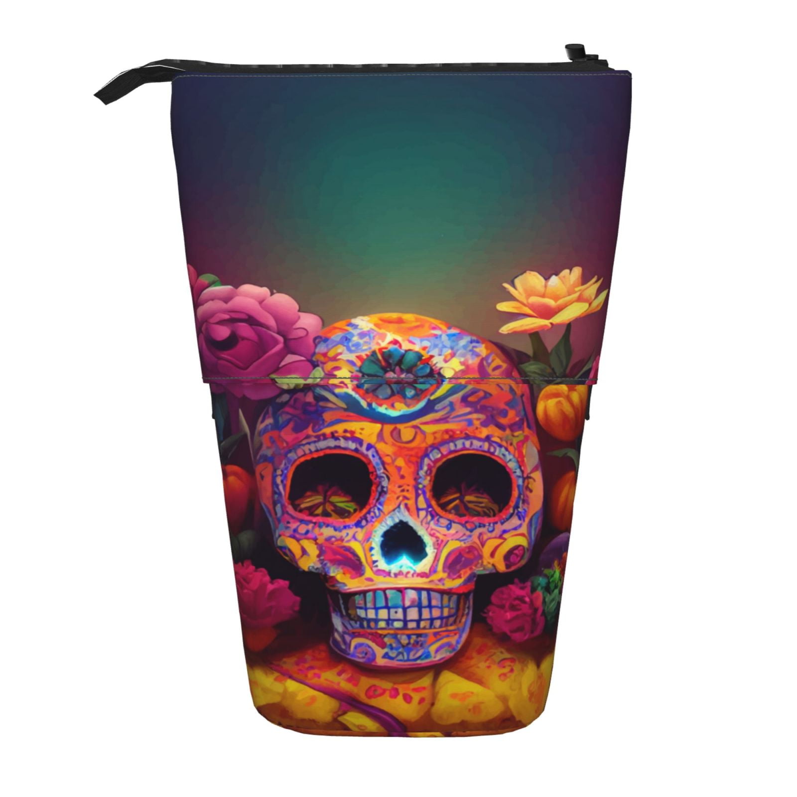 Picia Vintage Patterned Skull Print Telescopic Pencil Case, Telescopic ...