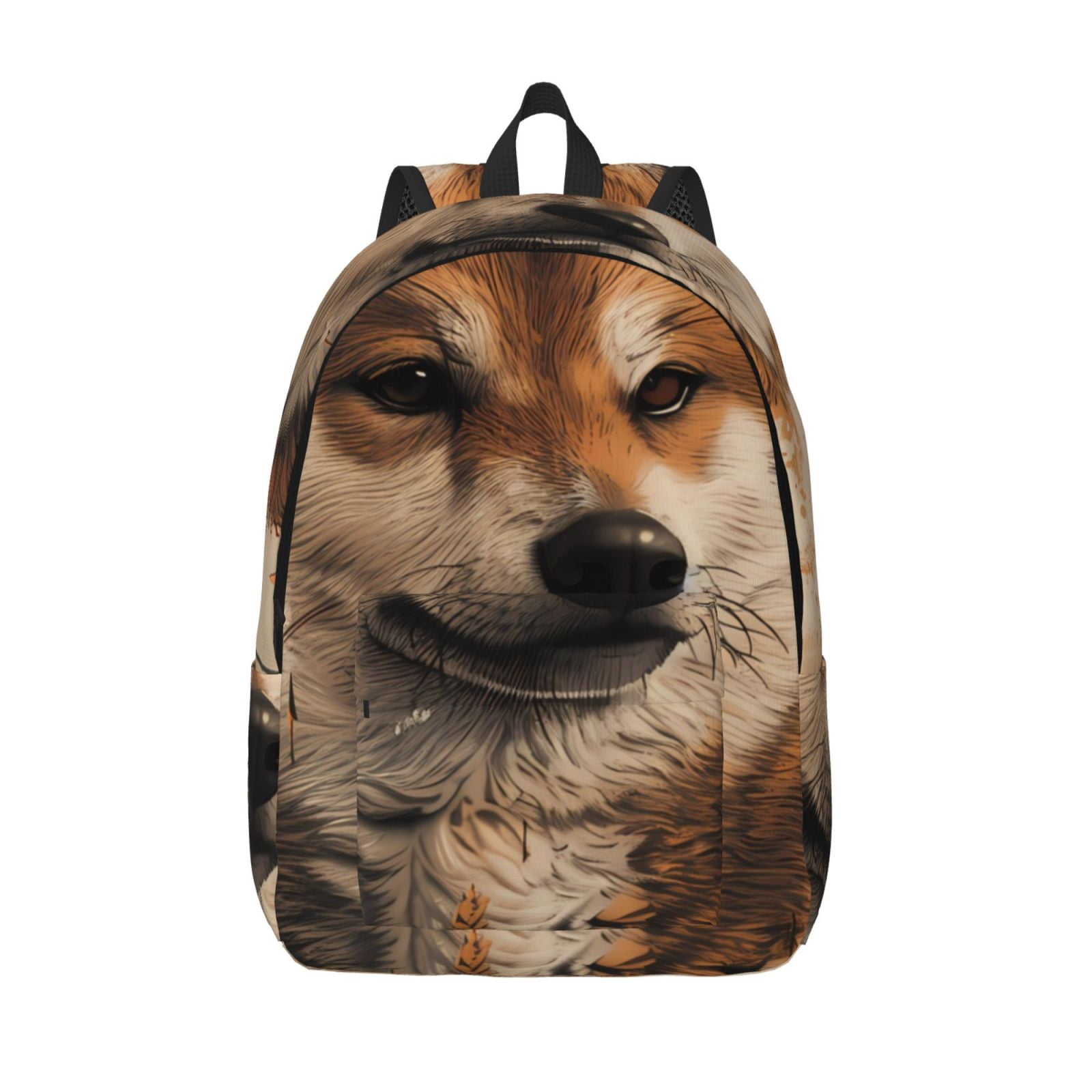 Picia Vintage Shiba Inu Art Printed Canvas Daypack - Stylish and ...