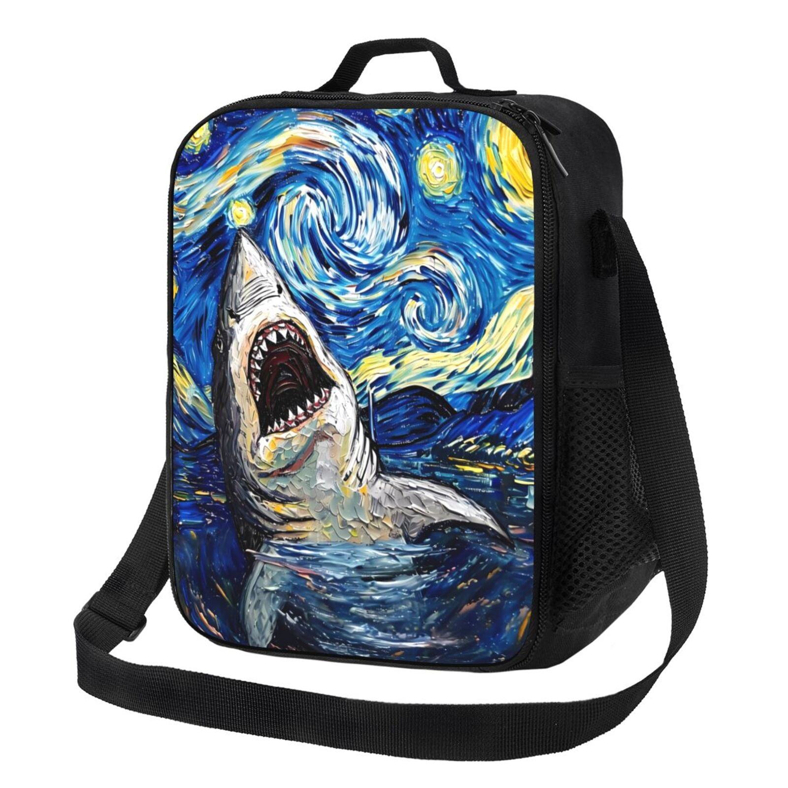 Picia Vintage Starry Sky Shark Lunch box Lunch bag for men women Large ...