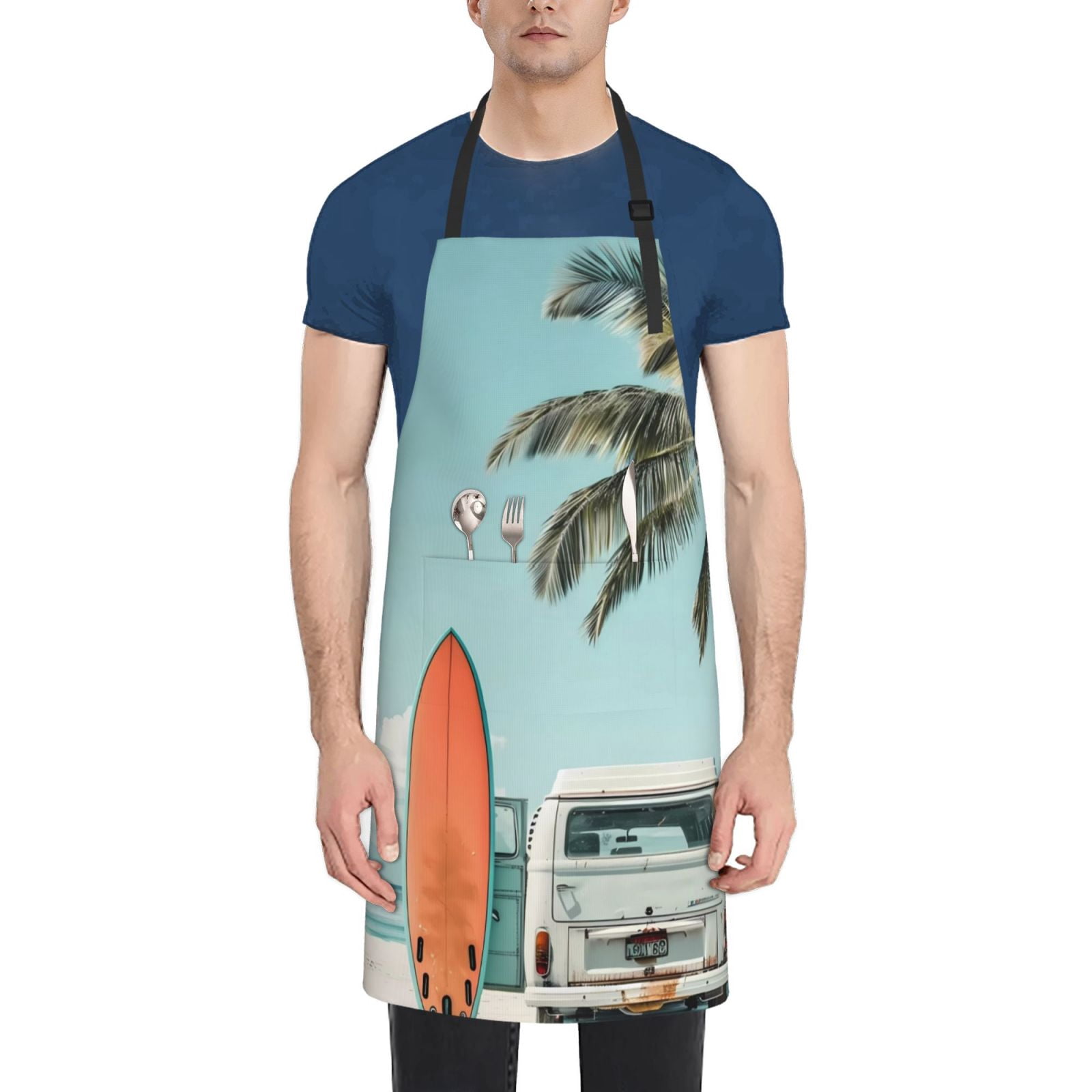 Picia Vintage Surf Van Beach Waterproof Apron for Unisex Adult ...