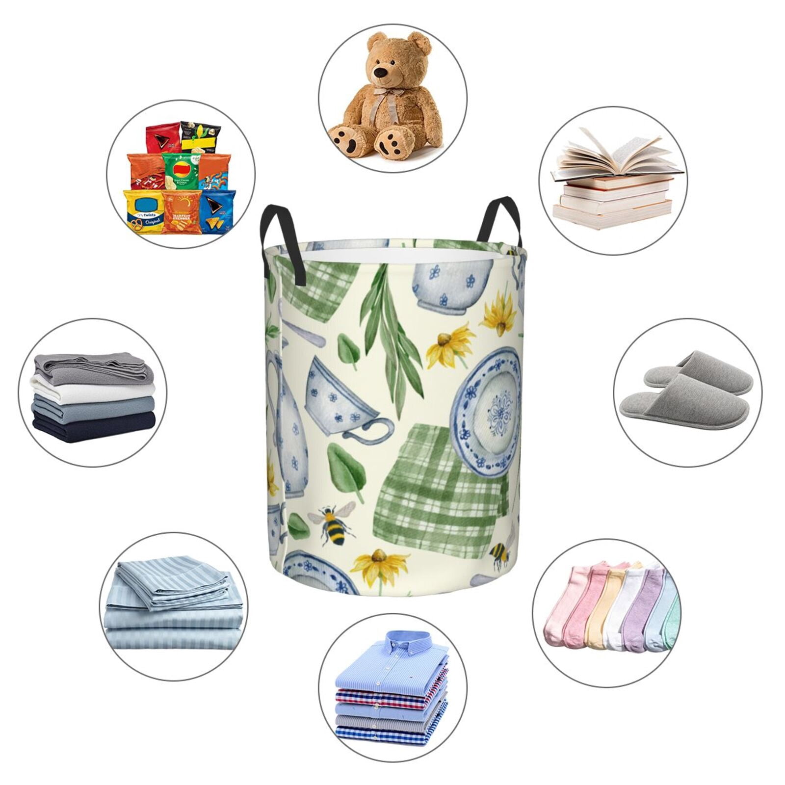 Picia Vintage Utensils Large Laundry Basket, Waterproof, Freestanding ...