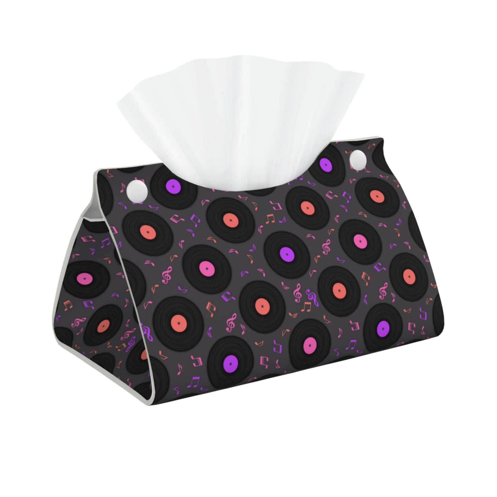 Picia Vinyl Records Musical Notes Pattern Long Tissue Box Cover,PVC ...