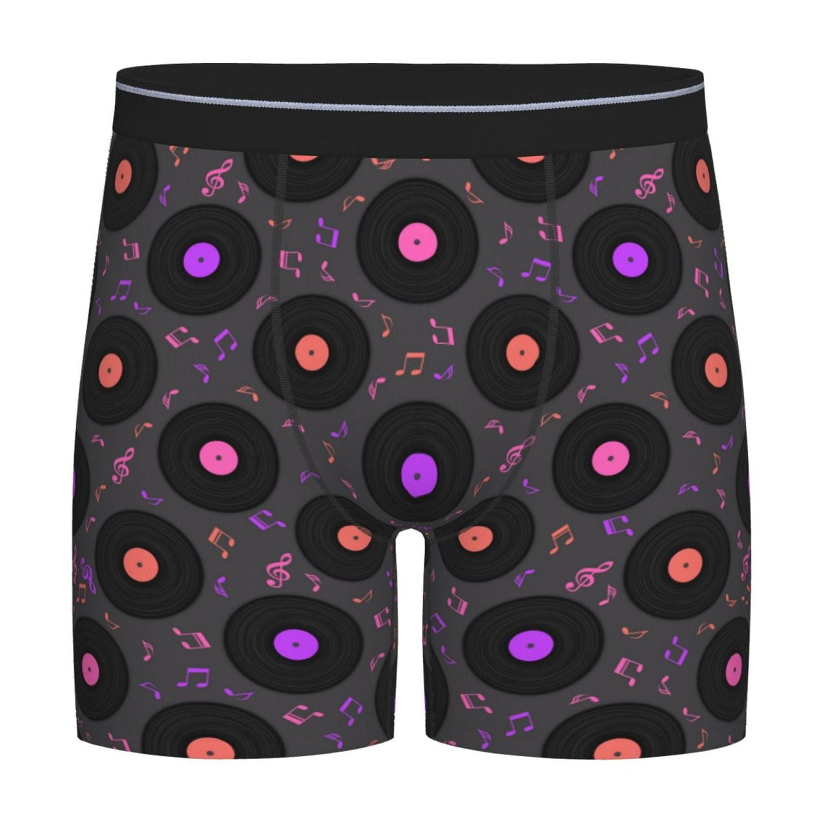 Picia Vinyl Records Musical Notes Pattern Men's Athletic Long Leg ...