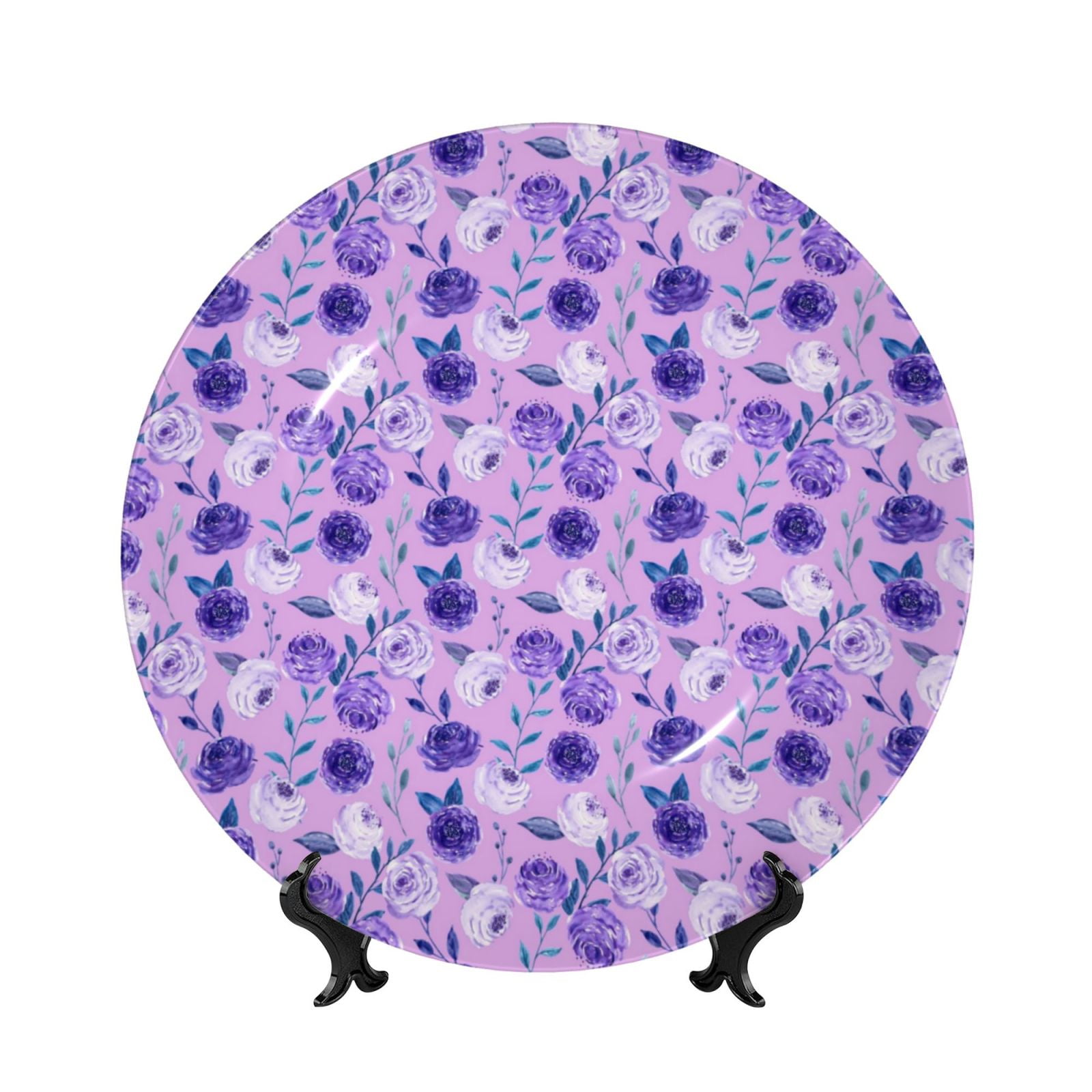 Picia Violet Pattern Bone China Decorative Plate – Wall Decor with ...