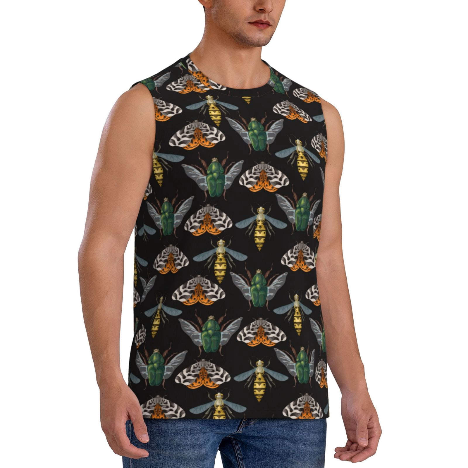 Picia Wasp Cockchafer Butterfly mens Cotton Tank Undershirts , Moisture ...