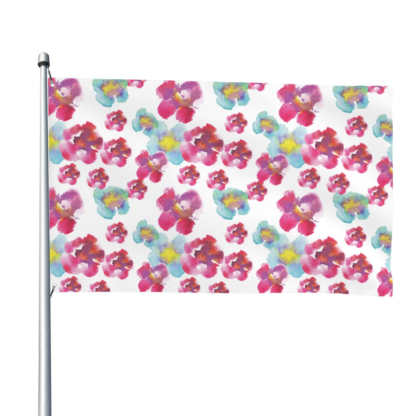 Picia Watercolor Flowers Printed Flag ,Watercolor Flowers Pattern ...