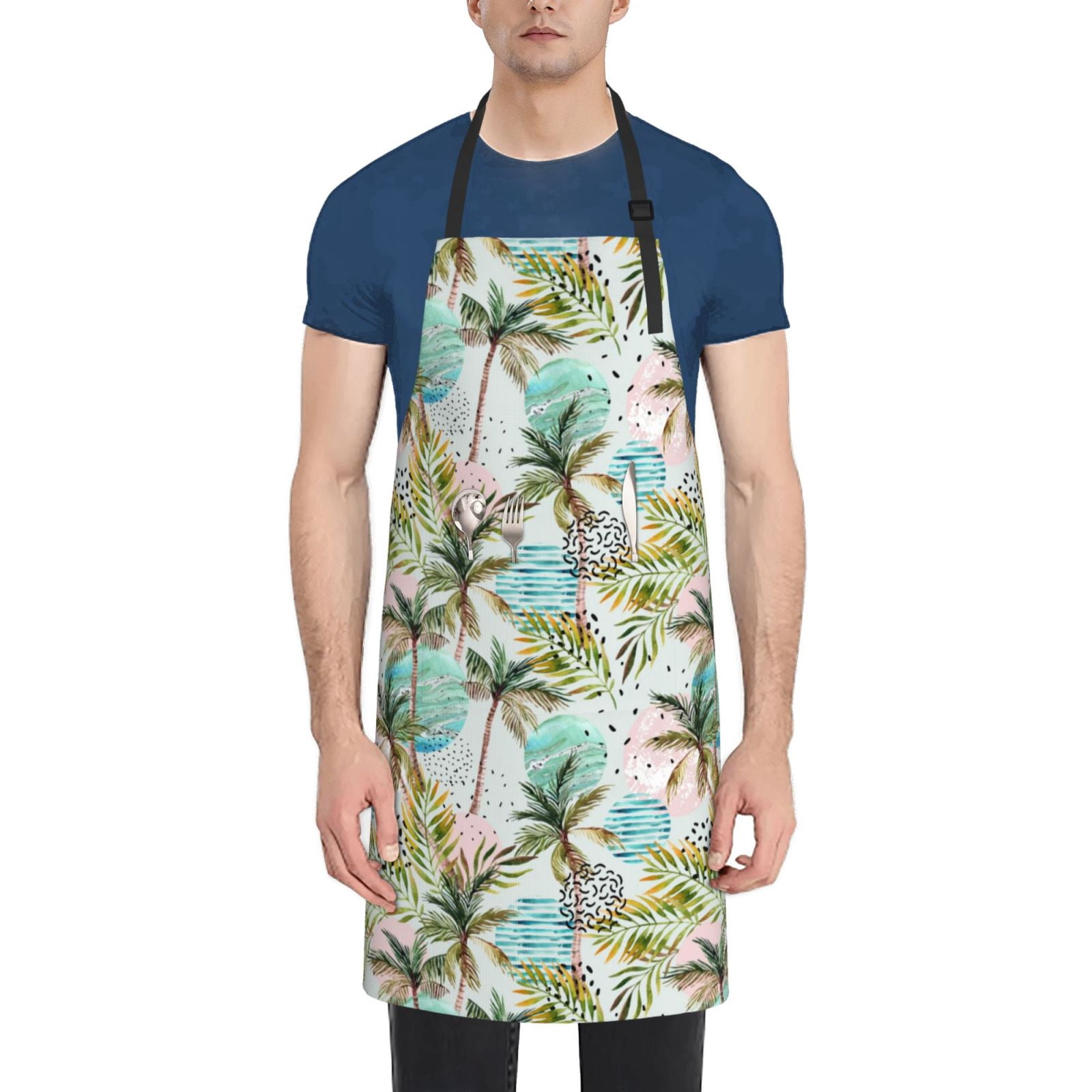 Picia Watercolor Palm Tree Waterproof Apron for Unisex Adult ...