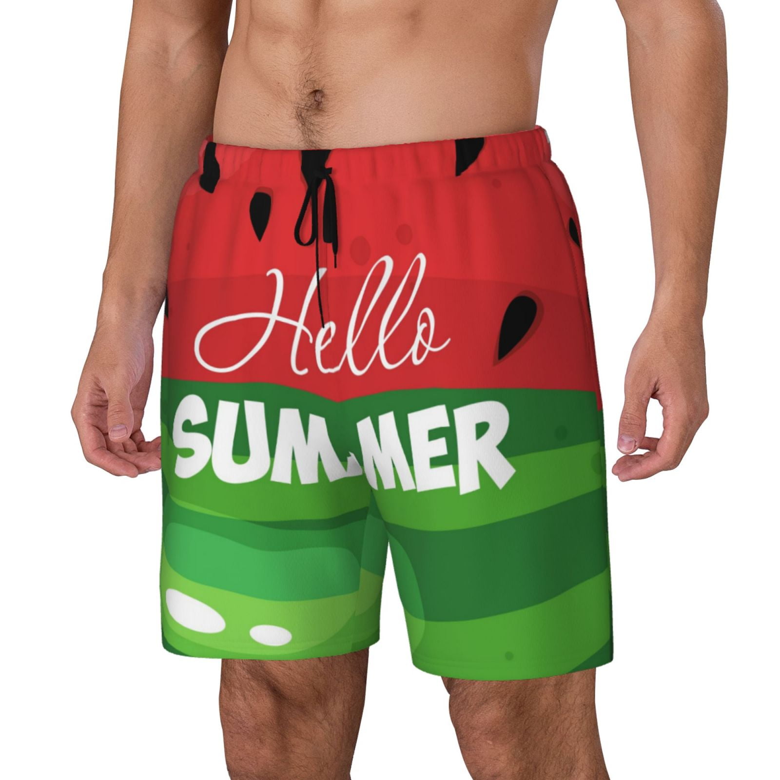 Picia Watermelon Hello Summer pattern Mens Swim Trunks with Compression ...