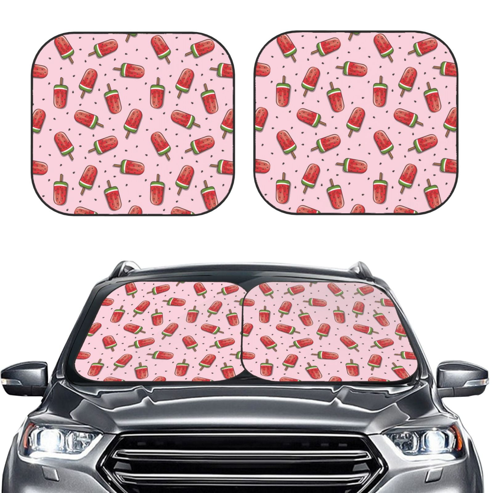Picia Watermelon Ice Cream 2 Piece Car Windshield Sun Shade Foldable ...