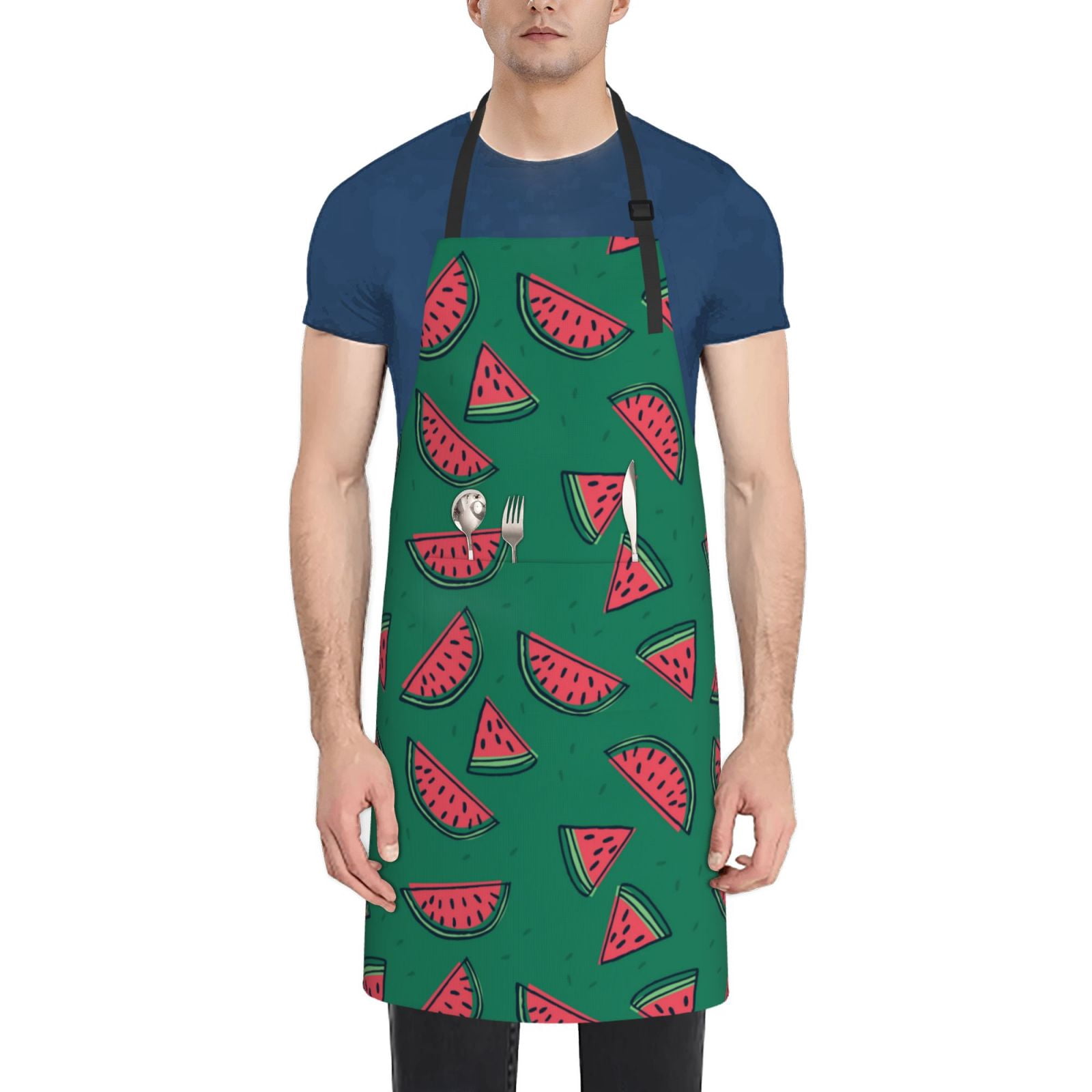 Picia Watermelon Waterproof Apron for Unisex Adult - Adjustable Bib ...