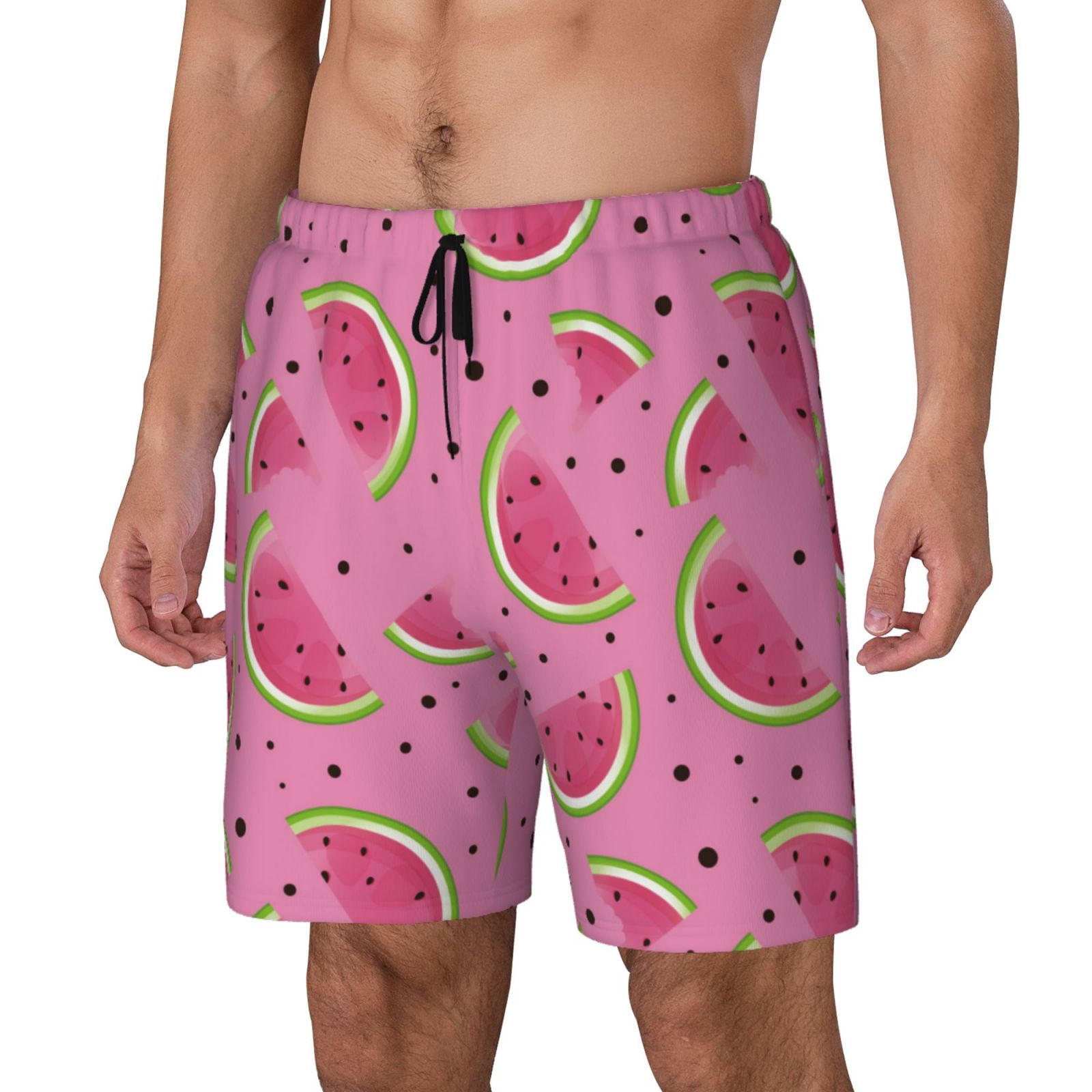 Picia Watermelon pattern Mens Swim Trunks with Compression Liner ...