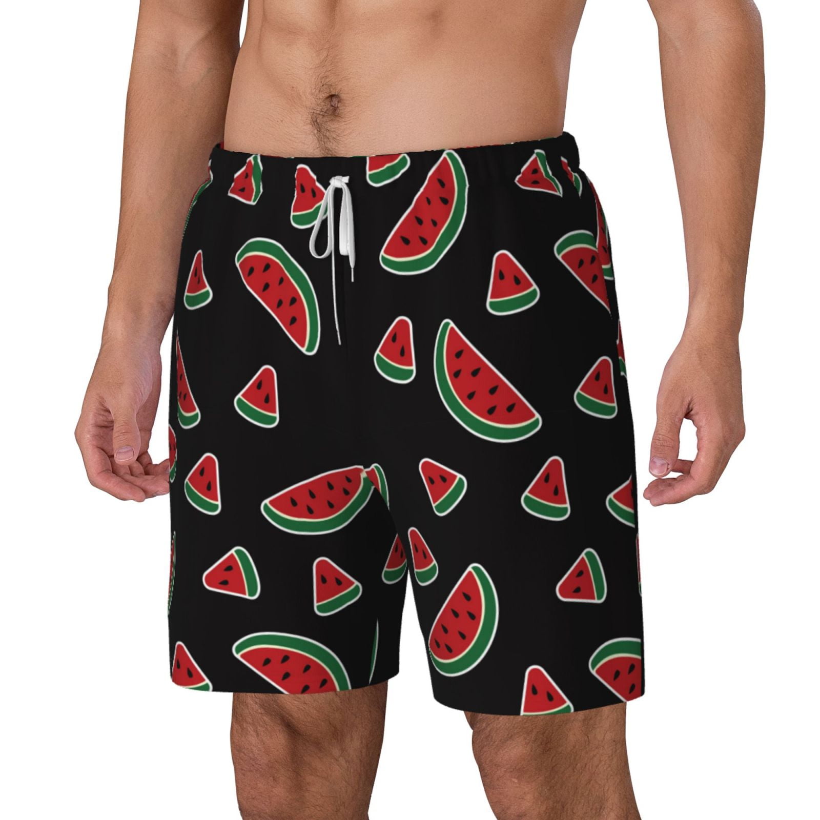 Picia Watermelon pattern Mens Swim Trunks with Compression Liner ...