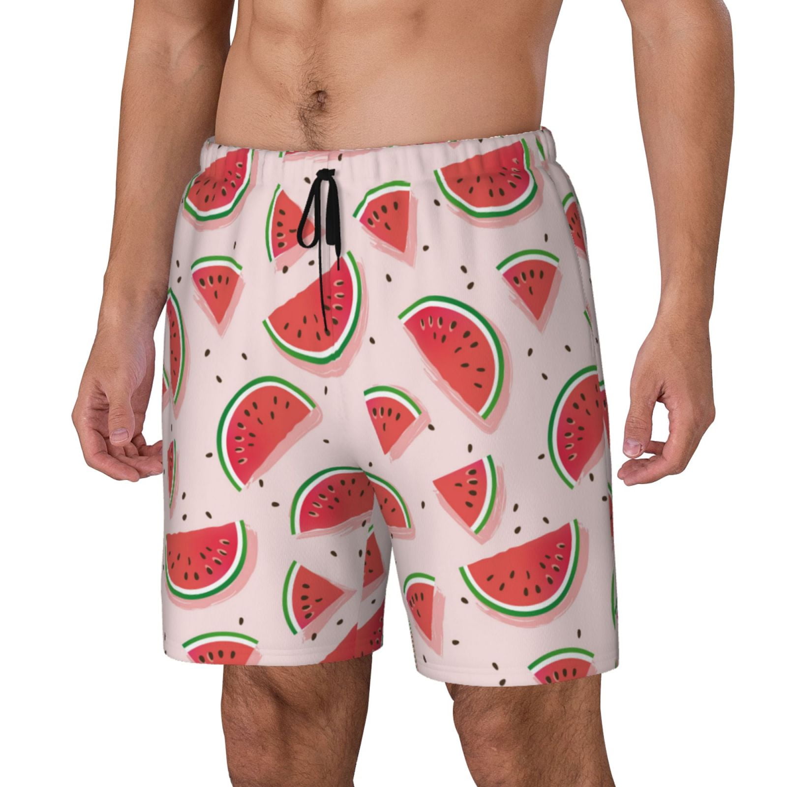Picia Watermelon pattern Mens Swim Trunks with Compression Liner ...