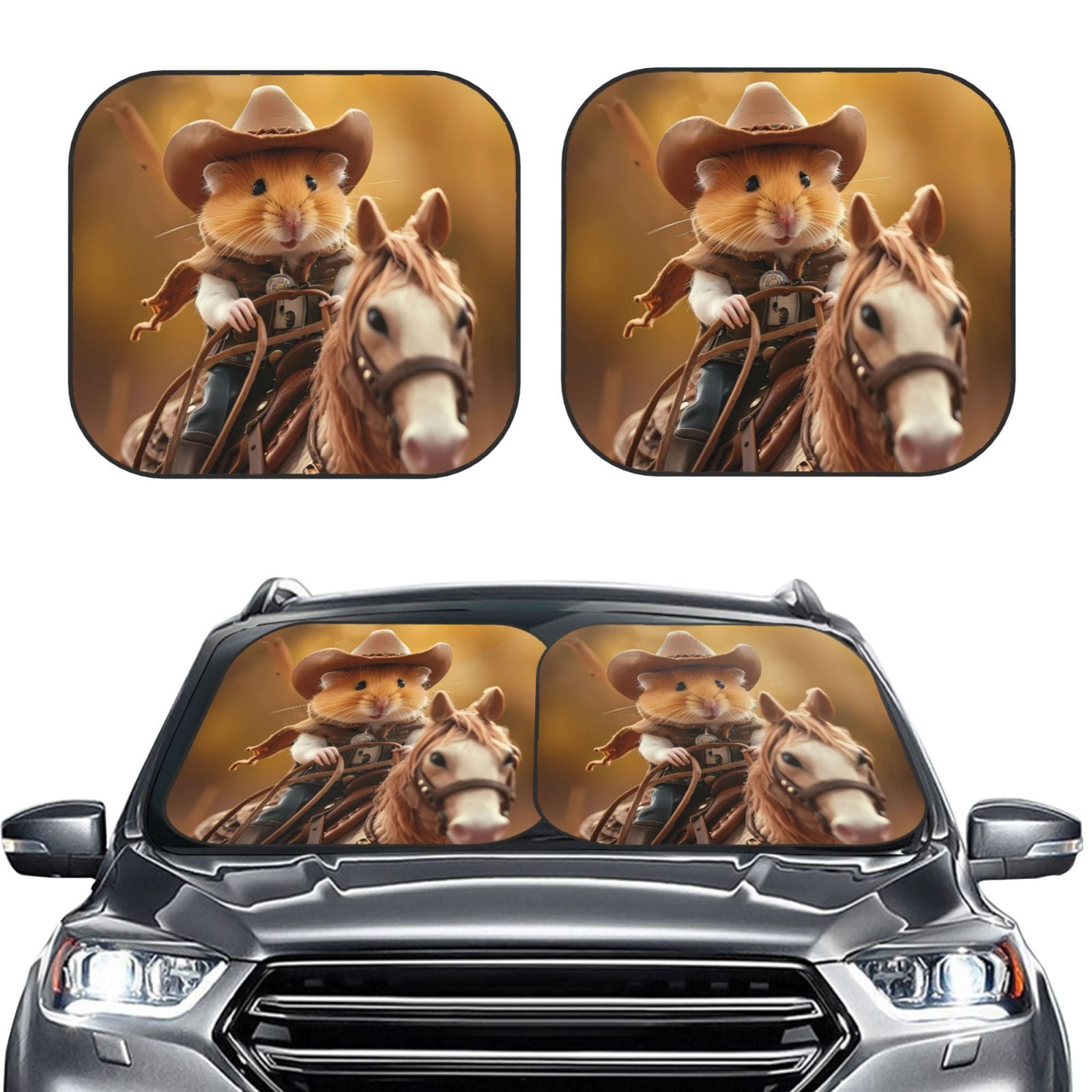 Picia Western Cowboy Guinea Pig 2 Piece Car Windshield Sun Shade ...