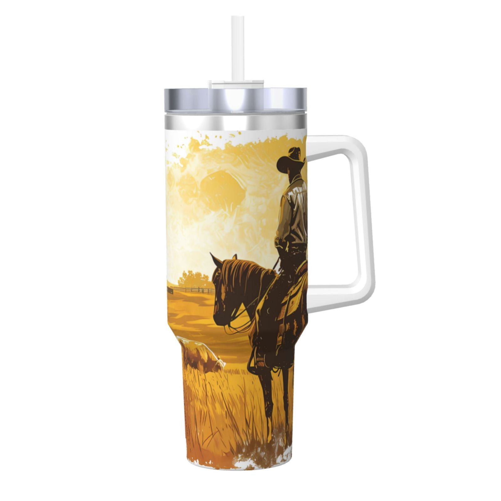 Picia Western Cowboy Ranch Pattern 40oz Ice Bully Insulated Tumbler ...