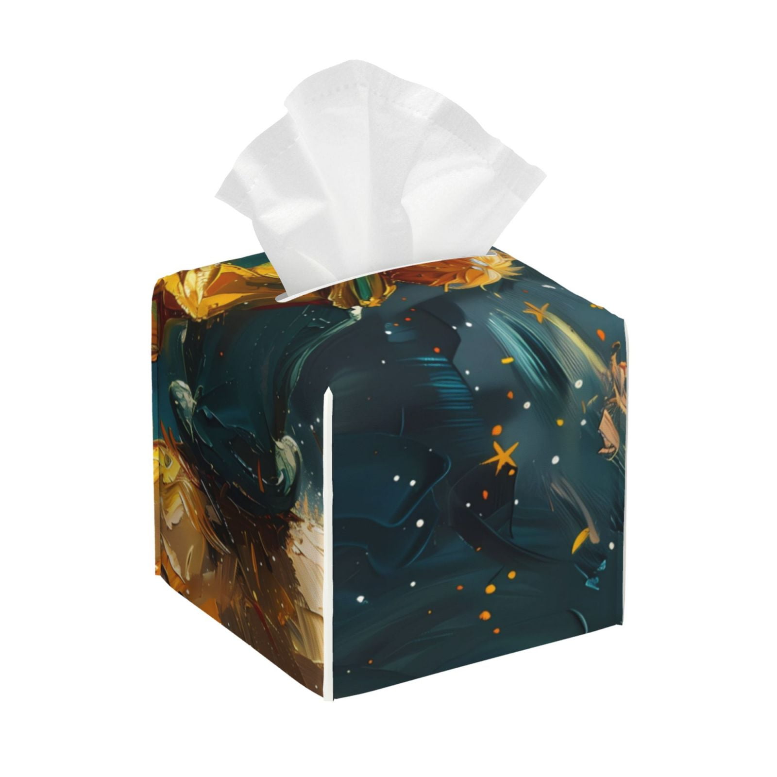 Picia Whimsical Starry Night Scene Pattern Tissue Box Cover,PVC Leather ...