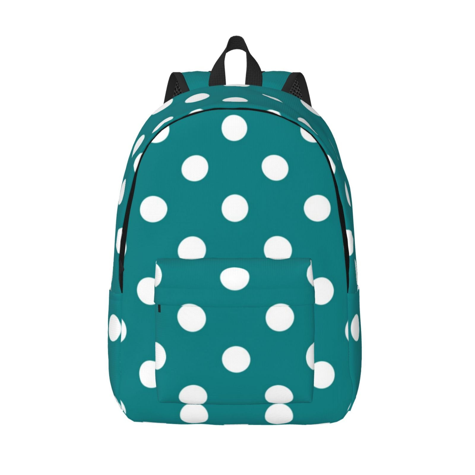Picia White Polka Dots With Teal Background Printed Canvas Daypack ...