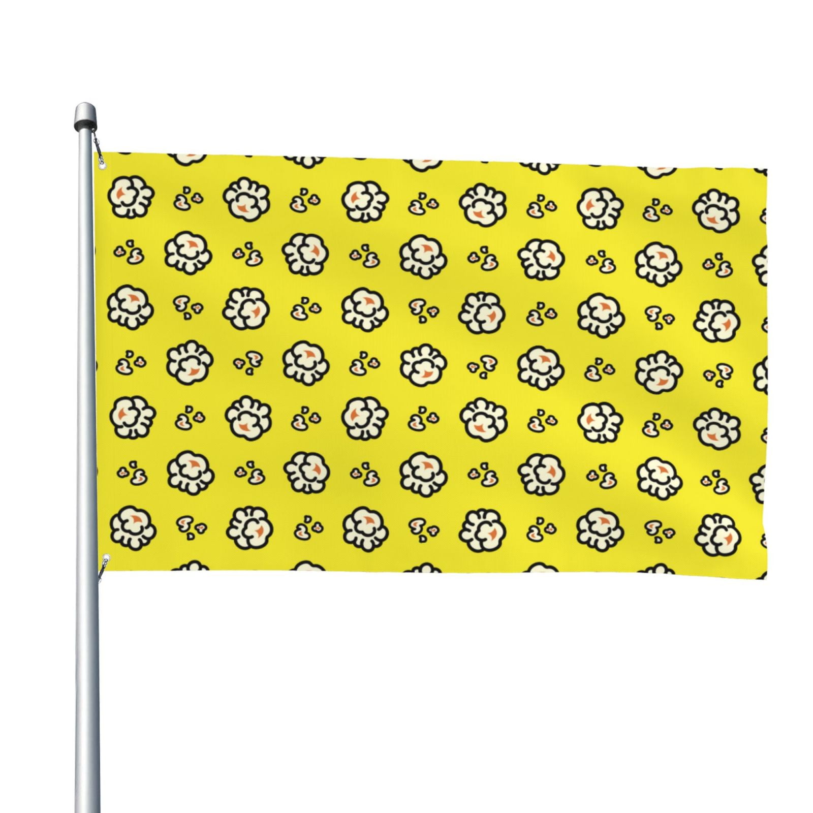 Picia White Popcorn Printed Flag ,White Popcorn Pattern Garden Flag ...