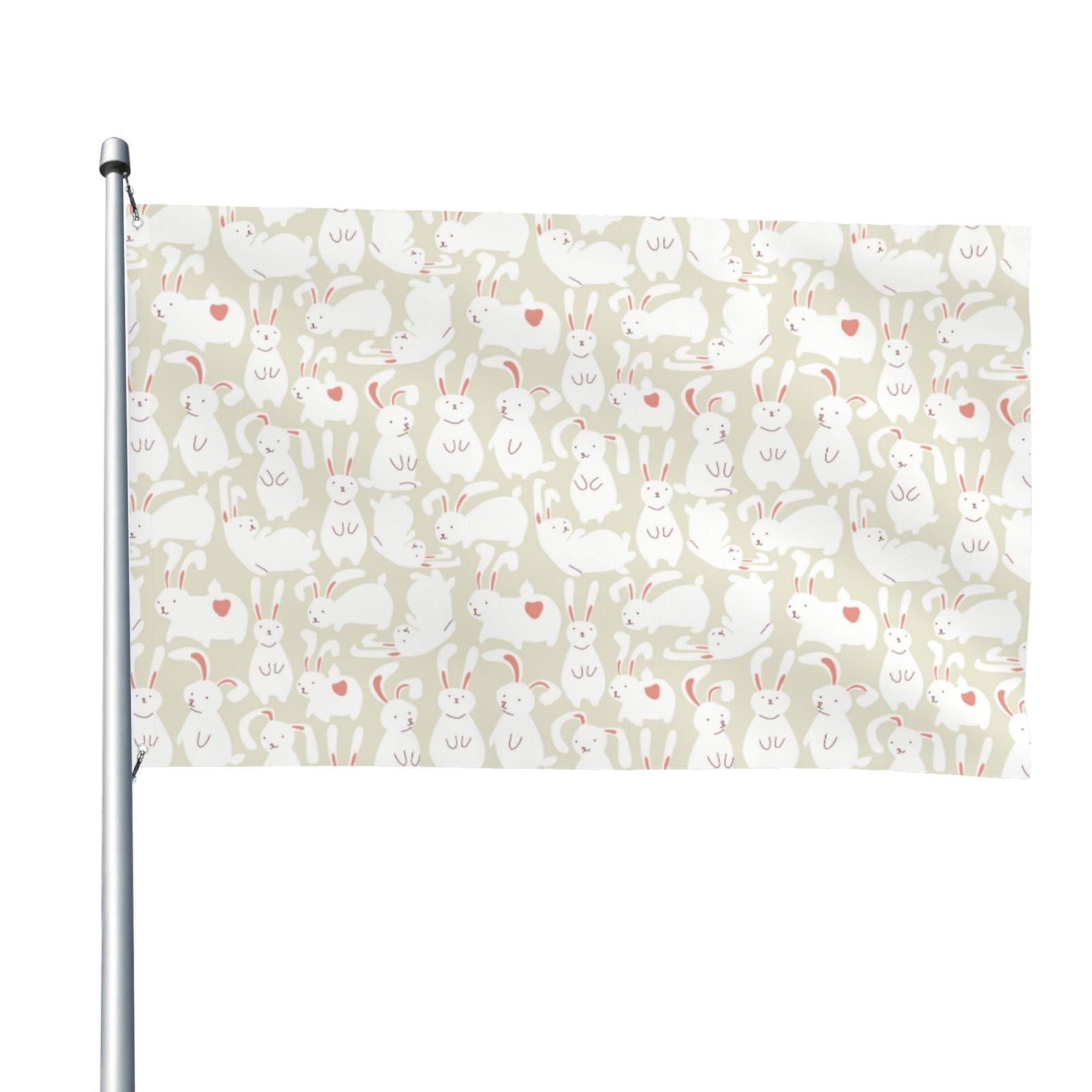 Picia White Rabbit Printed Flag ,White Rabbit Pattern Garden Flag ...
