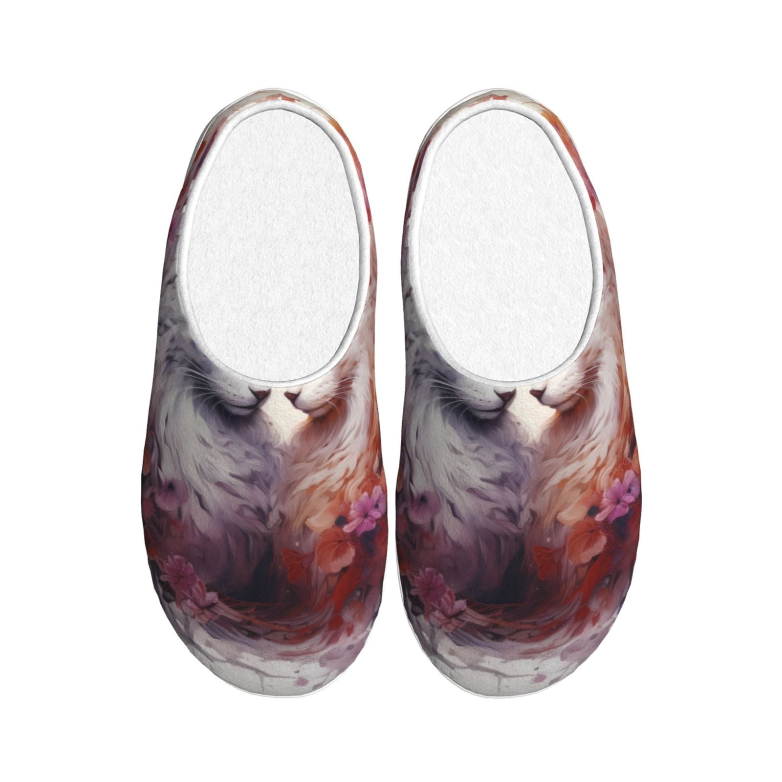 Picia White Red Cat Couple for Women's Lamb-hug Comfy Fleece House ...