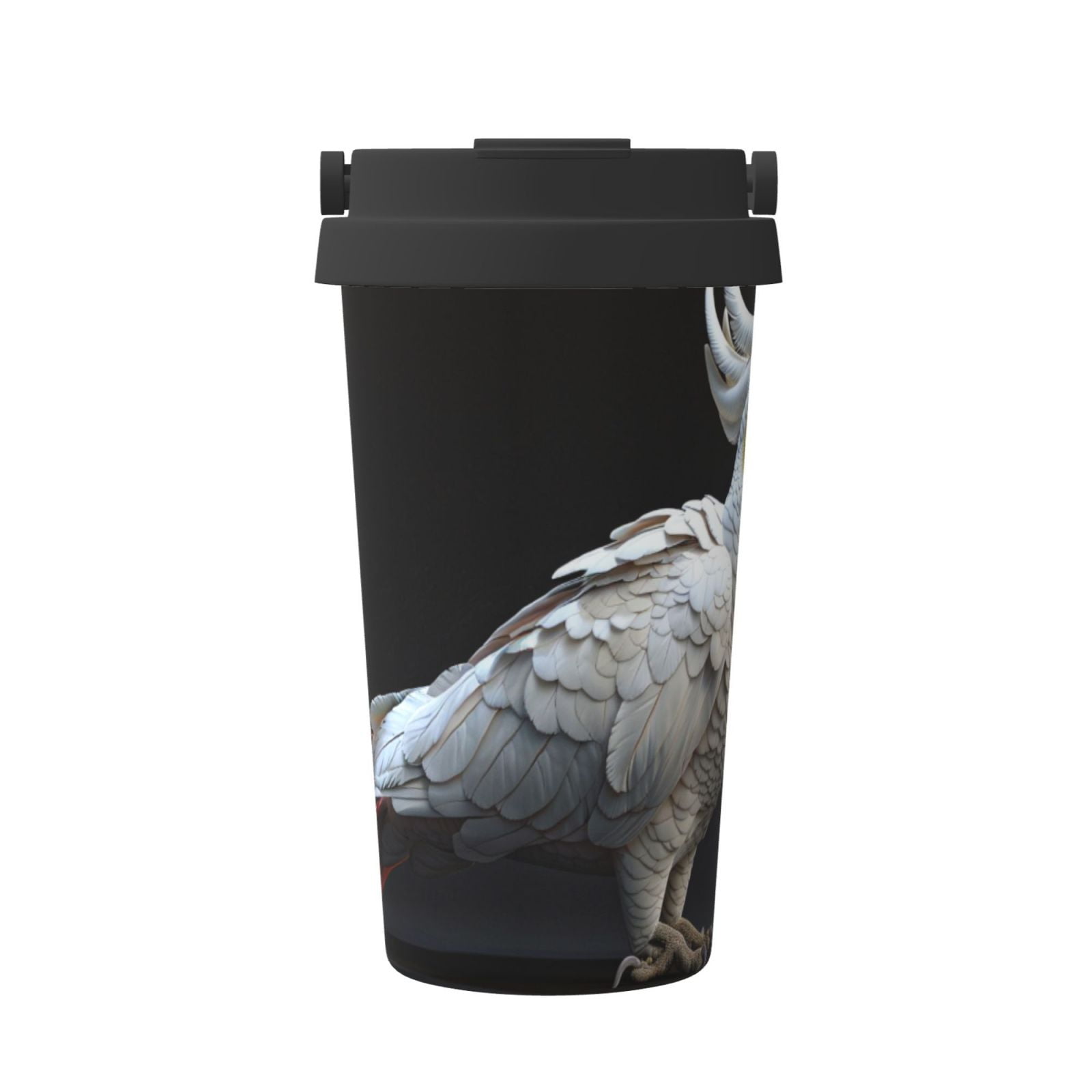Picia White Red Cockatoo Pattern 500ml Carry Insulated Coffee Mug ...