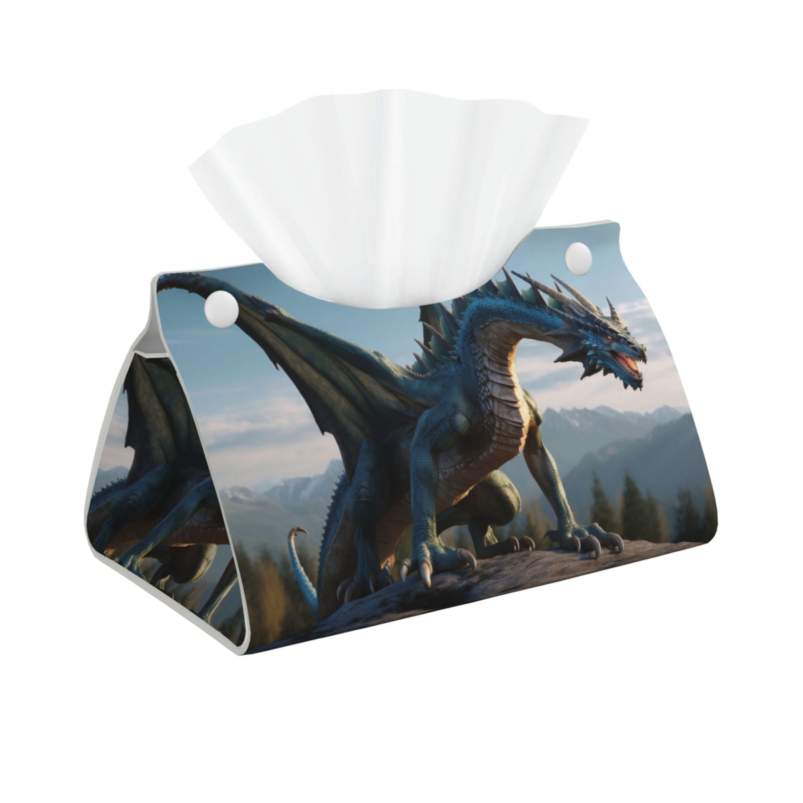 Picia Wild Blue Cool Dragon Pattern Long Tissue Box Cover,PVC Leather ...