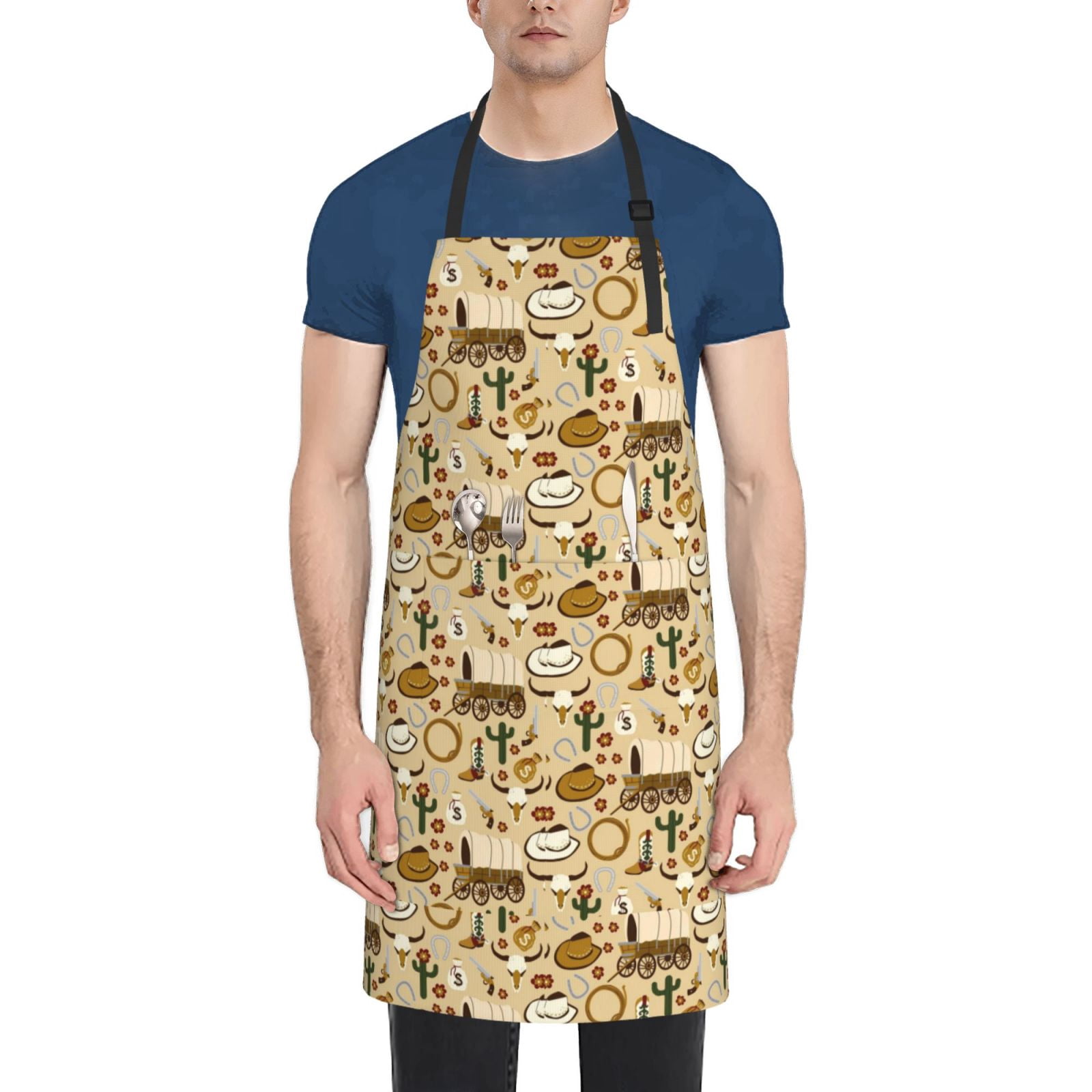 Picia Wild West Cowboy Waterproof Apron for Unisex Adult - Adjustable ...