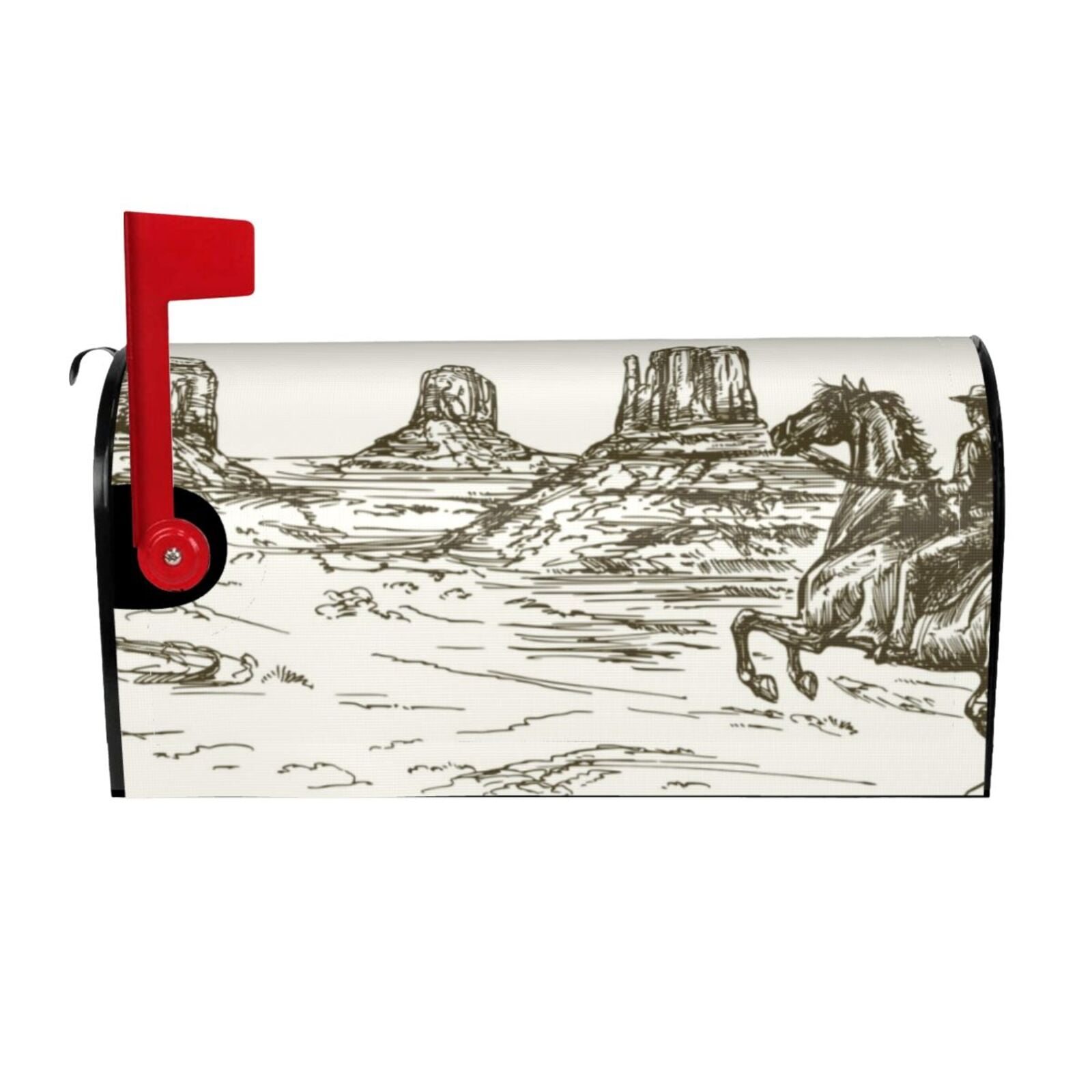 Picia Wild West Desert With Cowboy Magnetic Mailbox Cover Standard Size ...