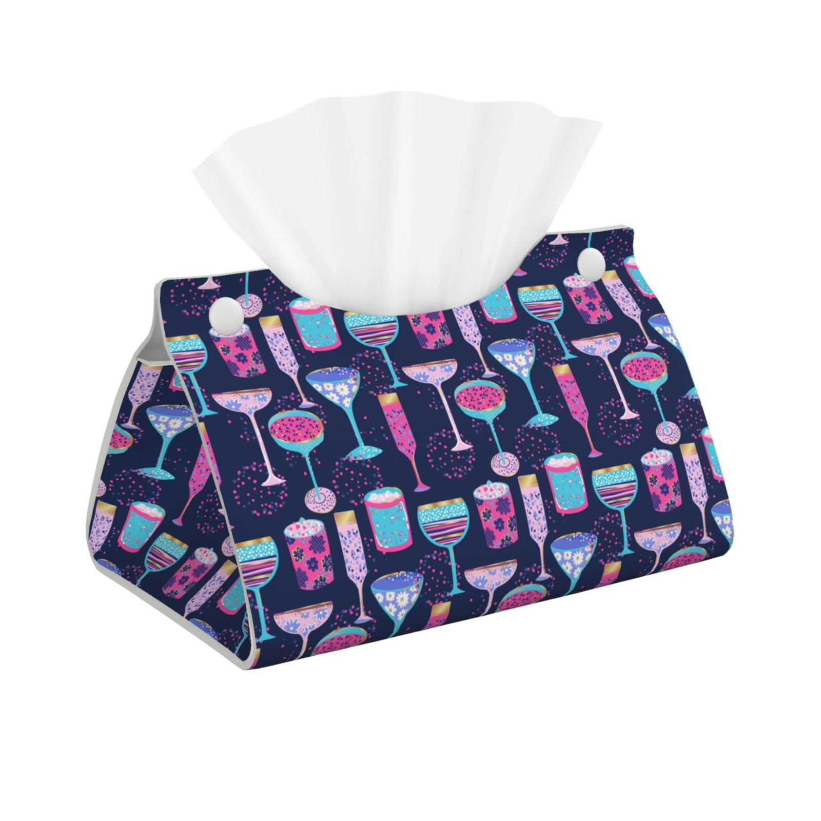 Picia Wine Glasses And Cocktails Pattern Long Tissue Box Cover,PVC ...