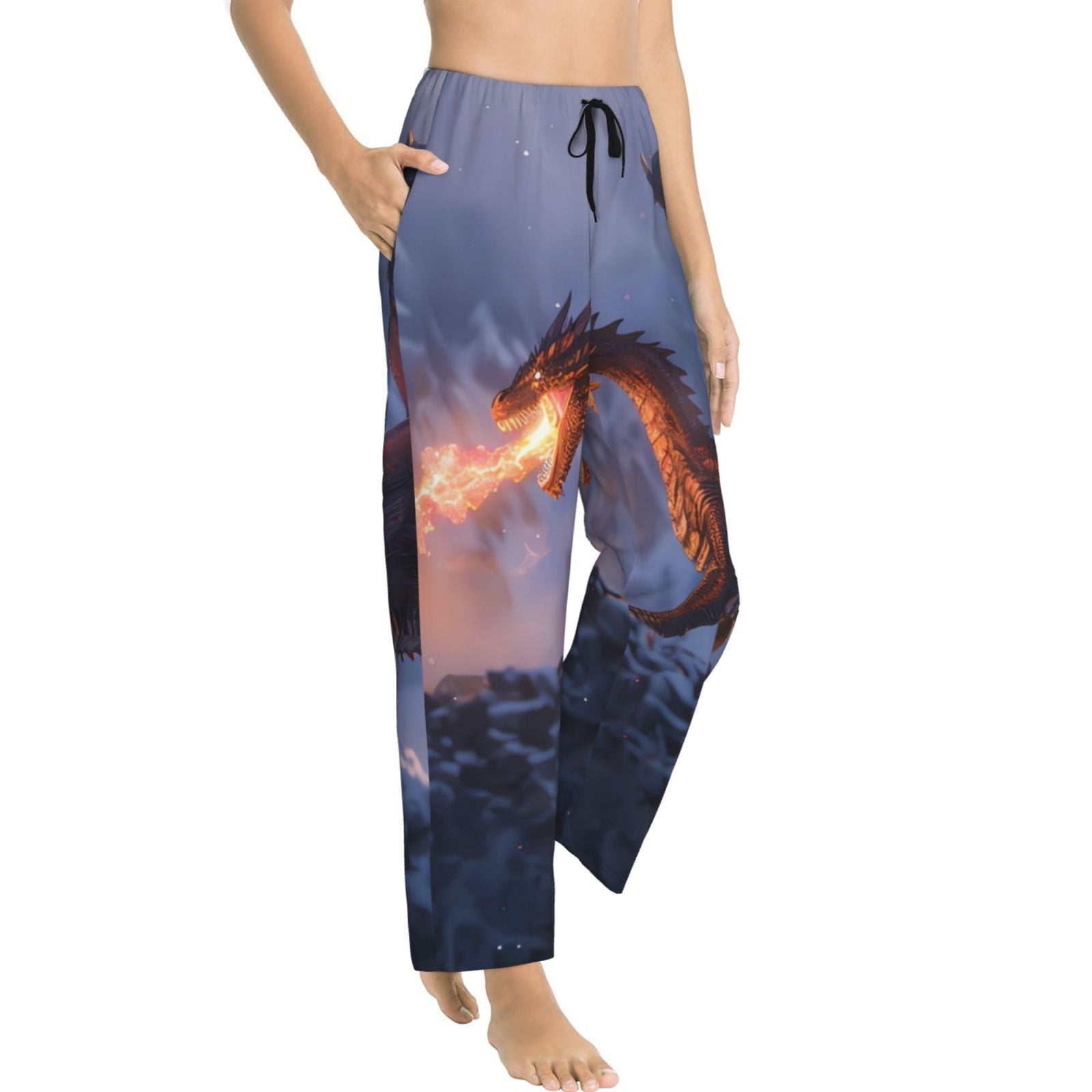 Picia Winter Fire Dragon Womens Soft Woven Cotton Elastic Waistband ...