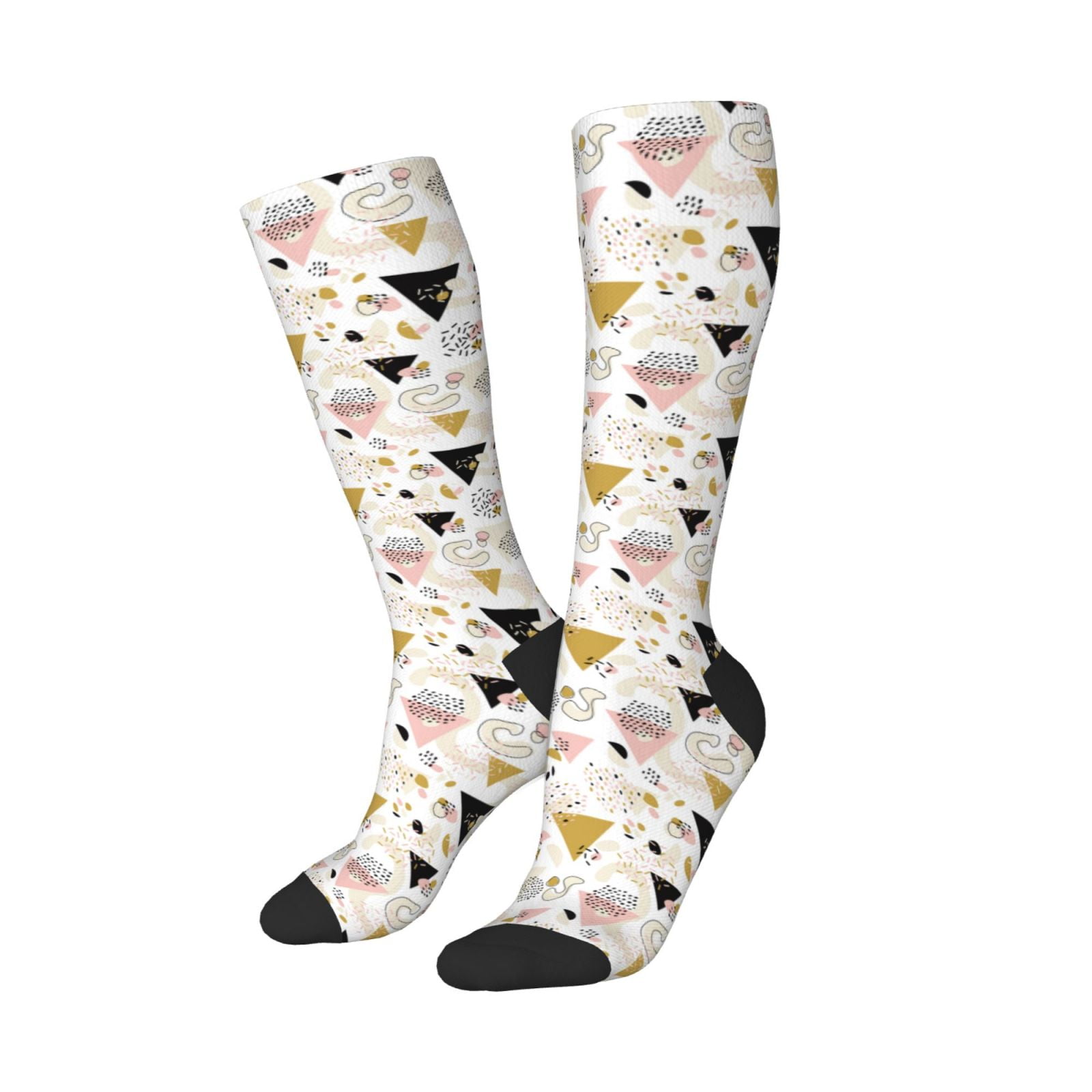 Picia Women Crew Soft Moisture-wicking Socks Geometric Triangle Pattern ...