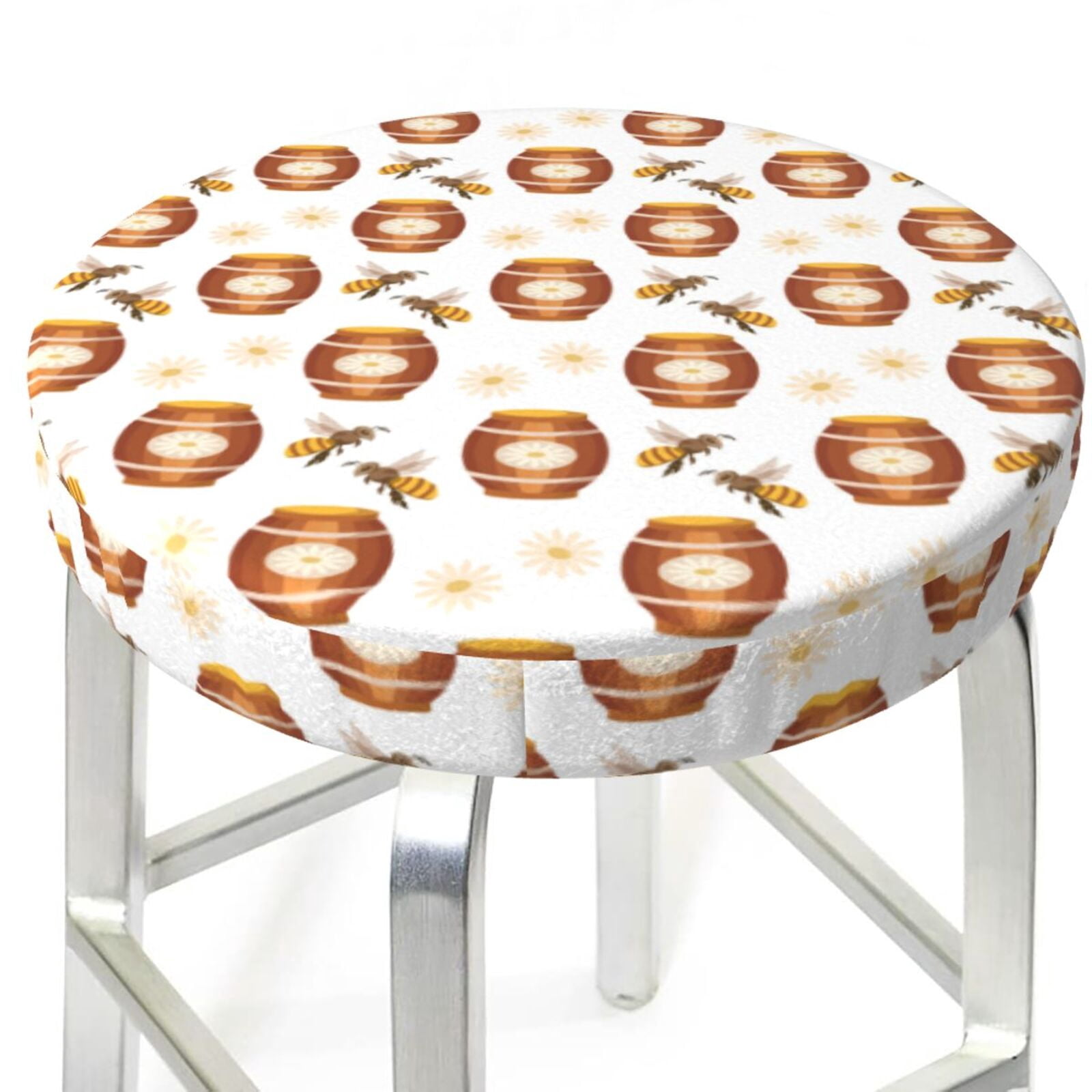 Picia Wooden Barrels With Honey pattern Round Stool Covers Comfy Seat ...