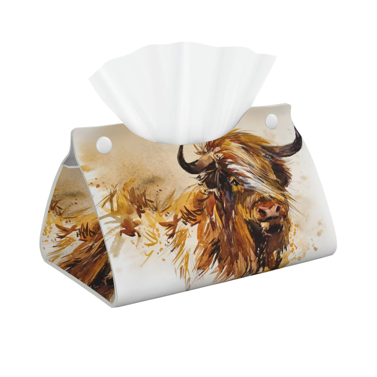 Picia Yak Pattern Long Tissue Box Cover,PVC Leather Triangle Holder ...