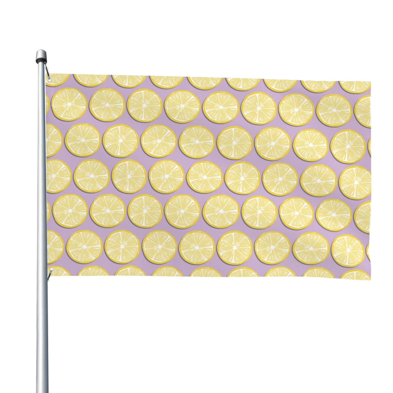 Picia Yellow Lemon Slices Printed Flag ,Yellow Lemon Slices Pattern ...