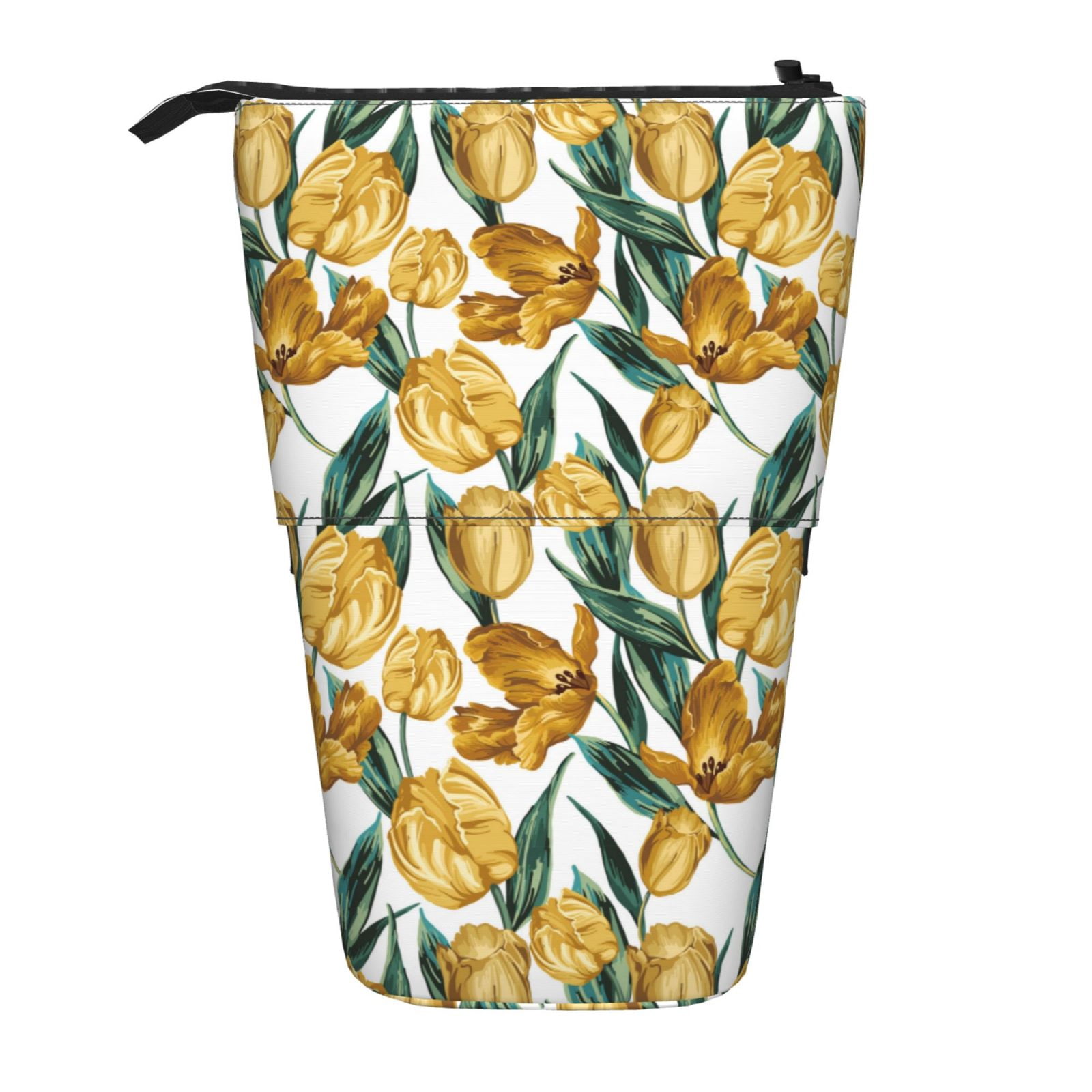 Picia Yellow Tulips Print Telescopic Pencil Case, Telescopic Pen Holder ...